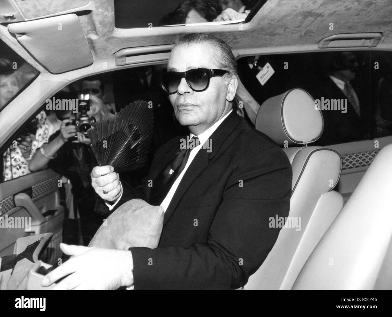Fashion designer Karl Lagerfeld picked up his new car on 10 July 1992 ...