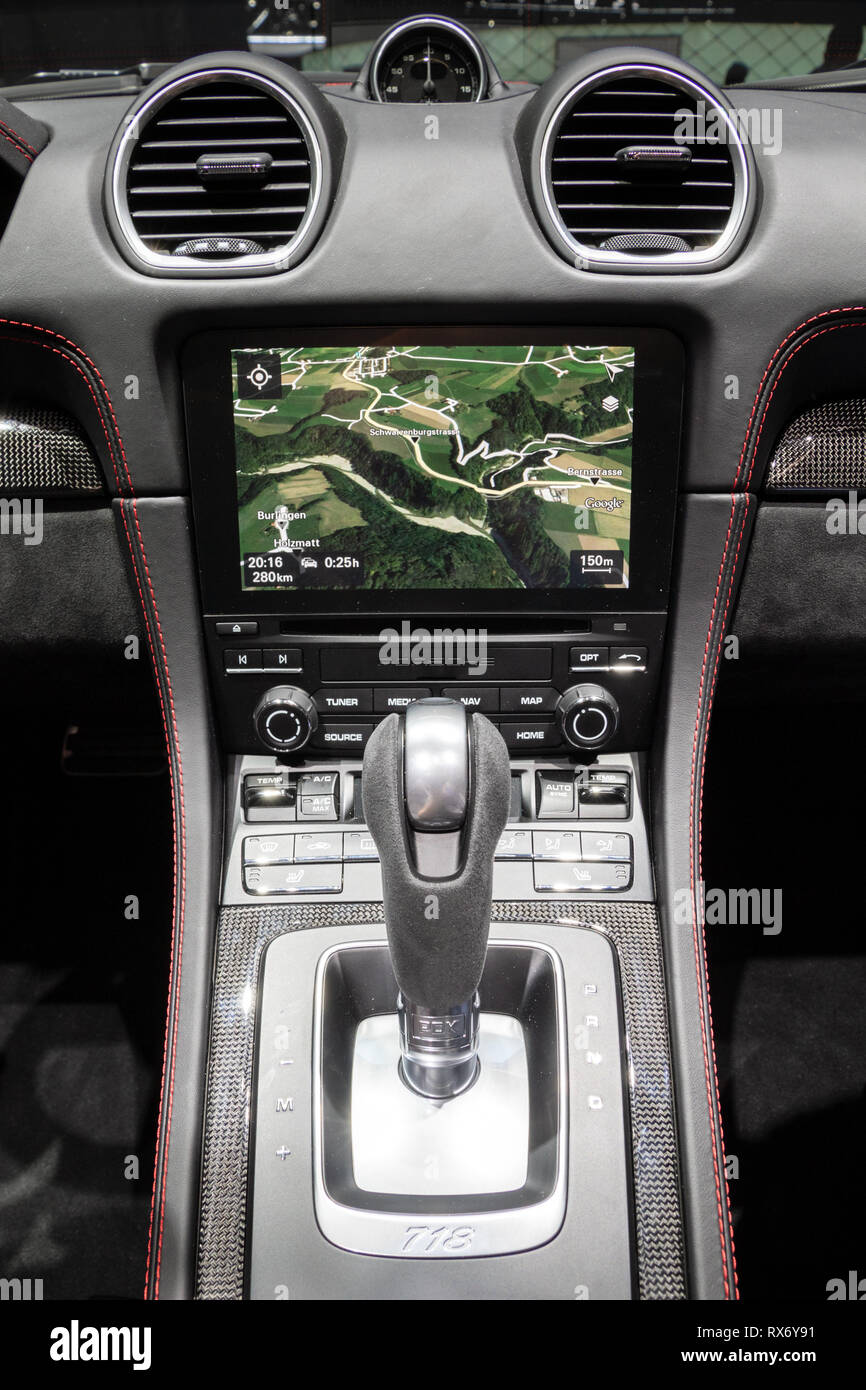 GENEVA, SWITZERLAND - MARCH 6, 2018: Dashboard centre console of the ...