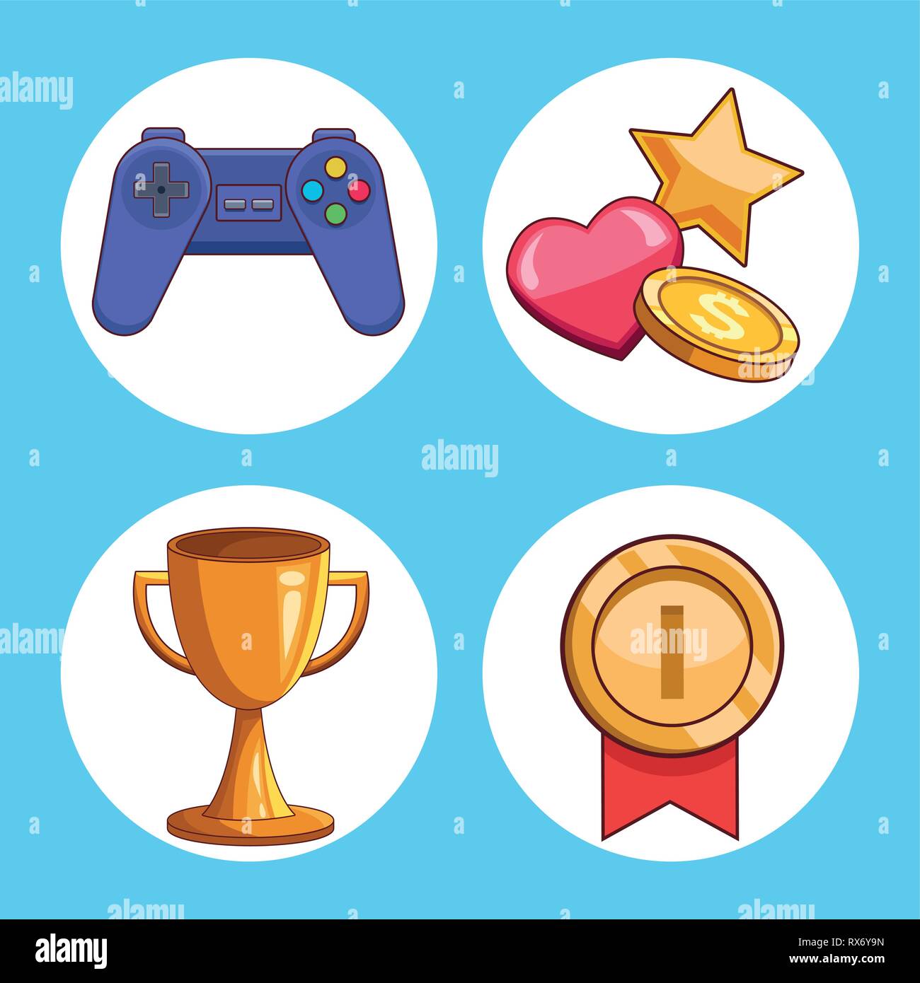 games cartoons round icons Stock Vector Image & Art - Alamy
