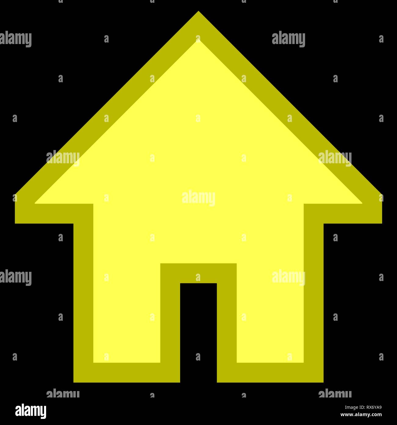 Home symbol icon - yellow simple with outline, isolated - vector ...