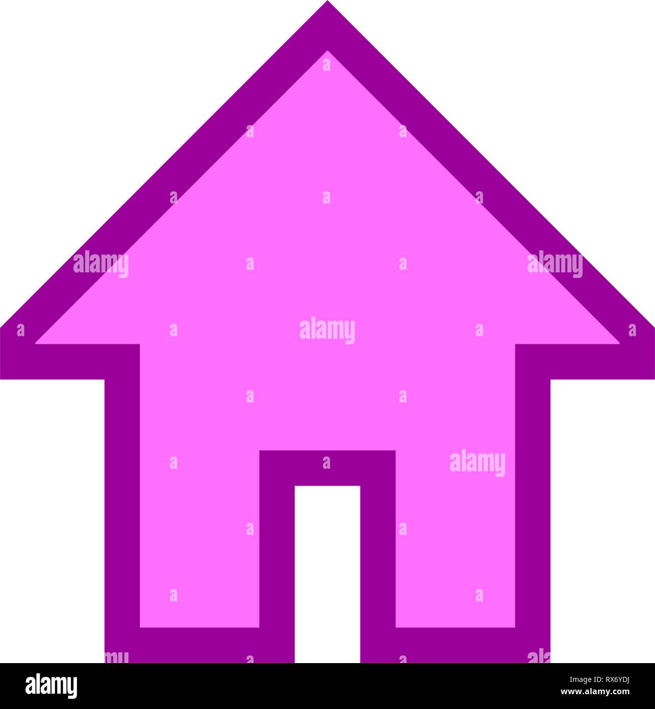 Home symbol icon - purple simple with outline, isolated - vector ...