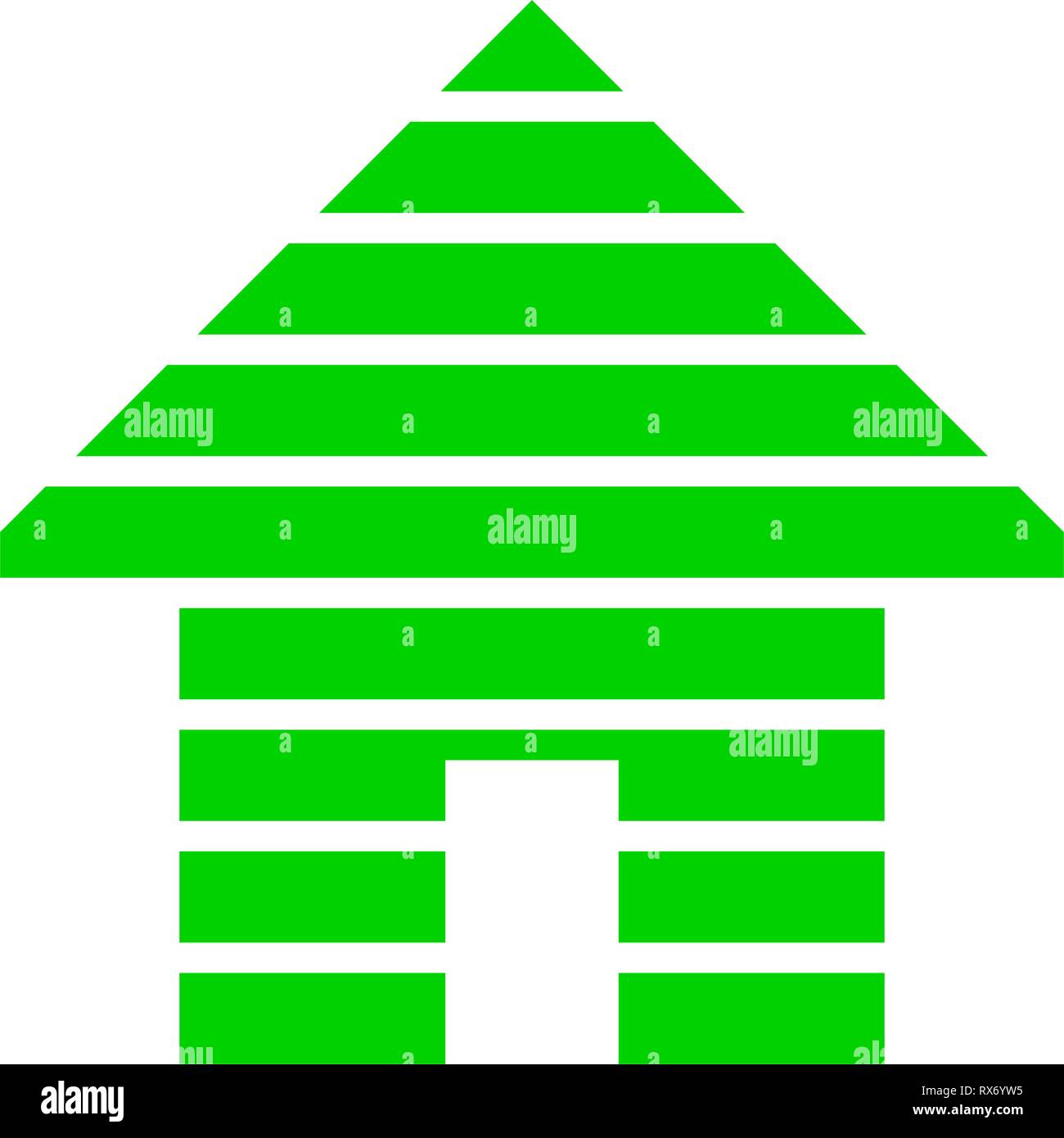 Home symbol icon - green striped, isolated - vector illustration Stock ...