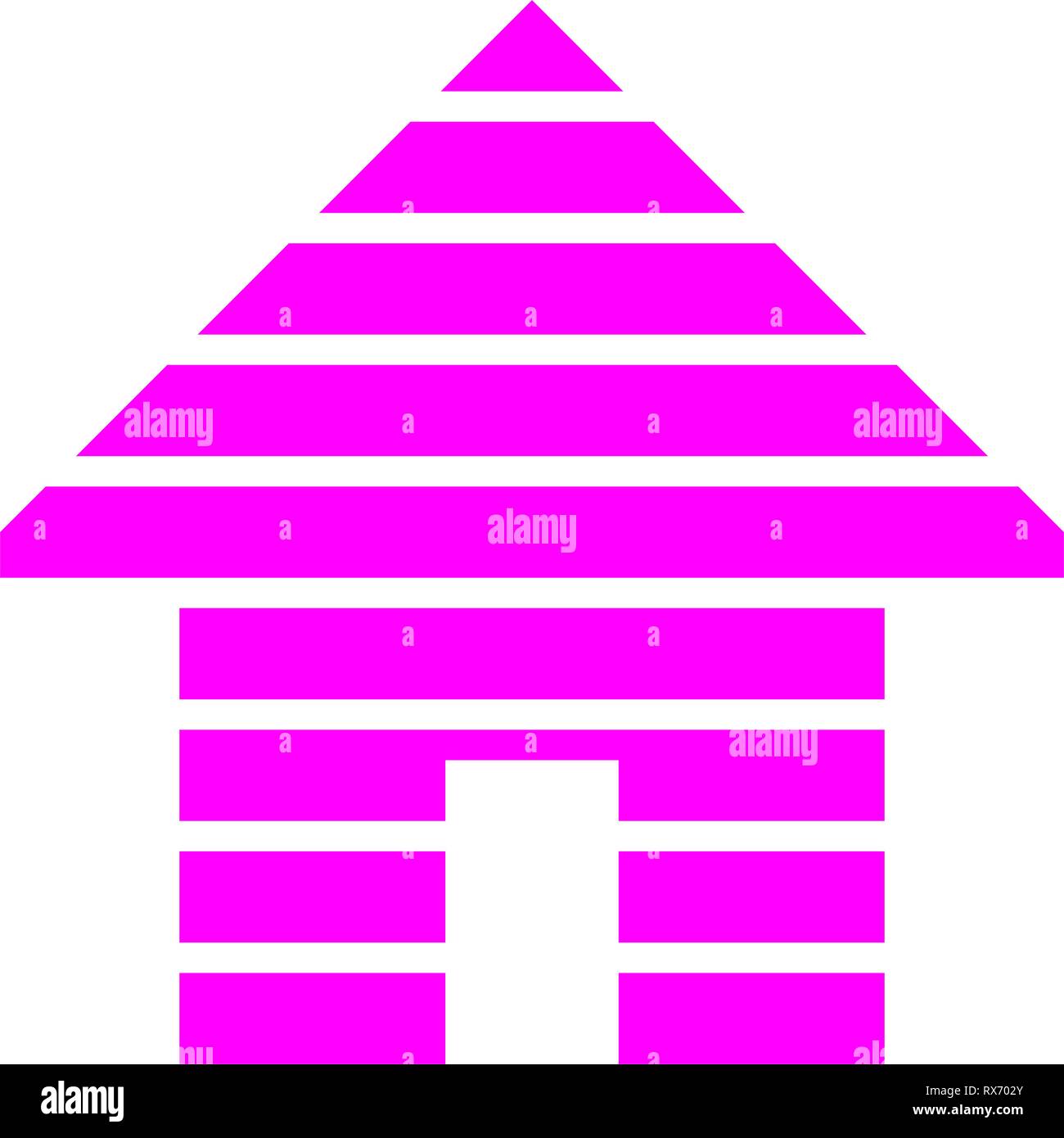 Home symbol icon - purple striped, isolated - vector illustration Stock ...