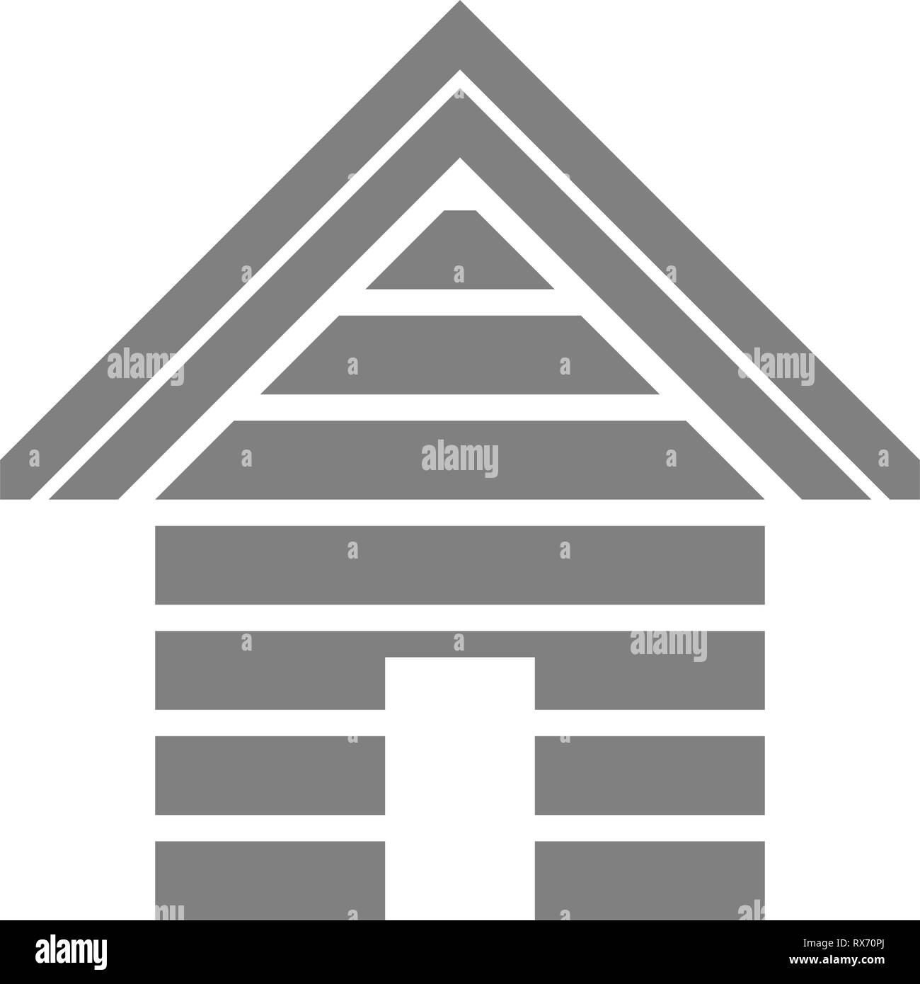 Home symbol icon - gray striped, isolated - vector illustration Stock ...