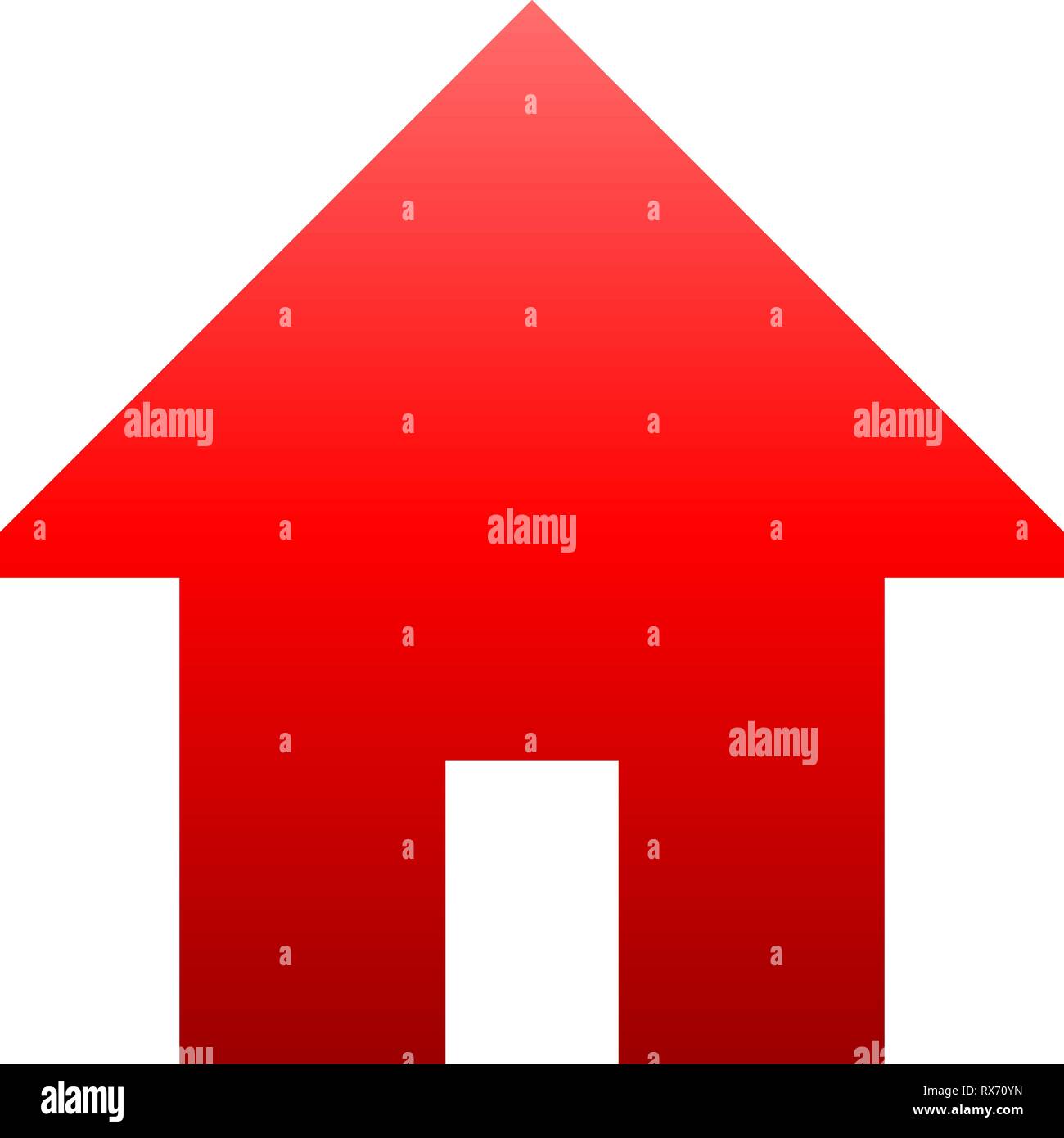 Home symbol icon - red gradient, isolated - vector illustration Stock ...