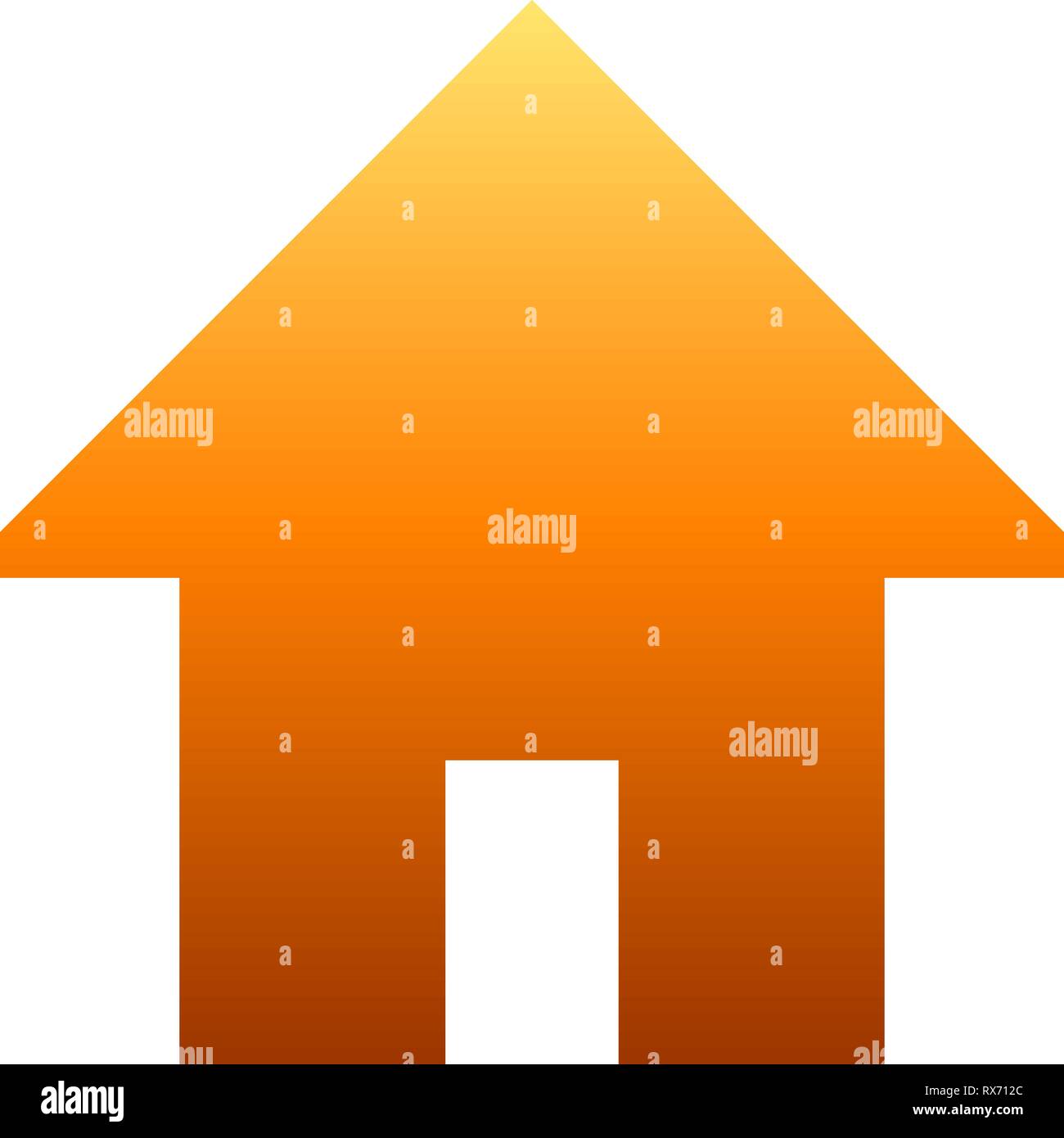 Home symbol icon - orange gradient, isolated - vector illustration ...