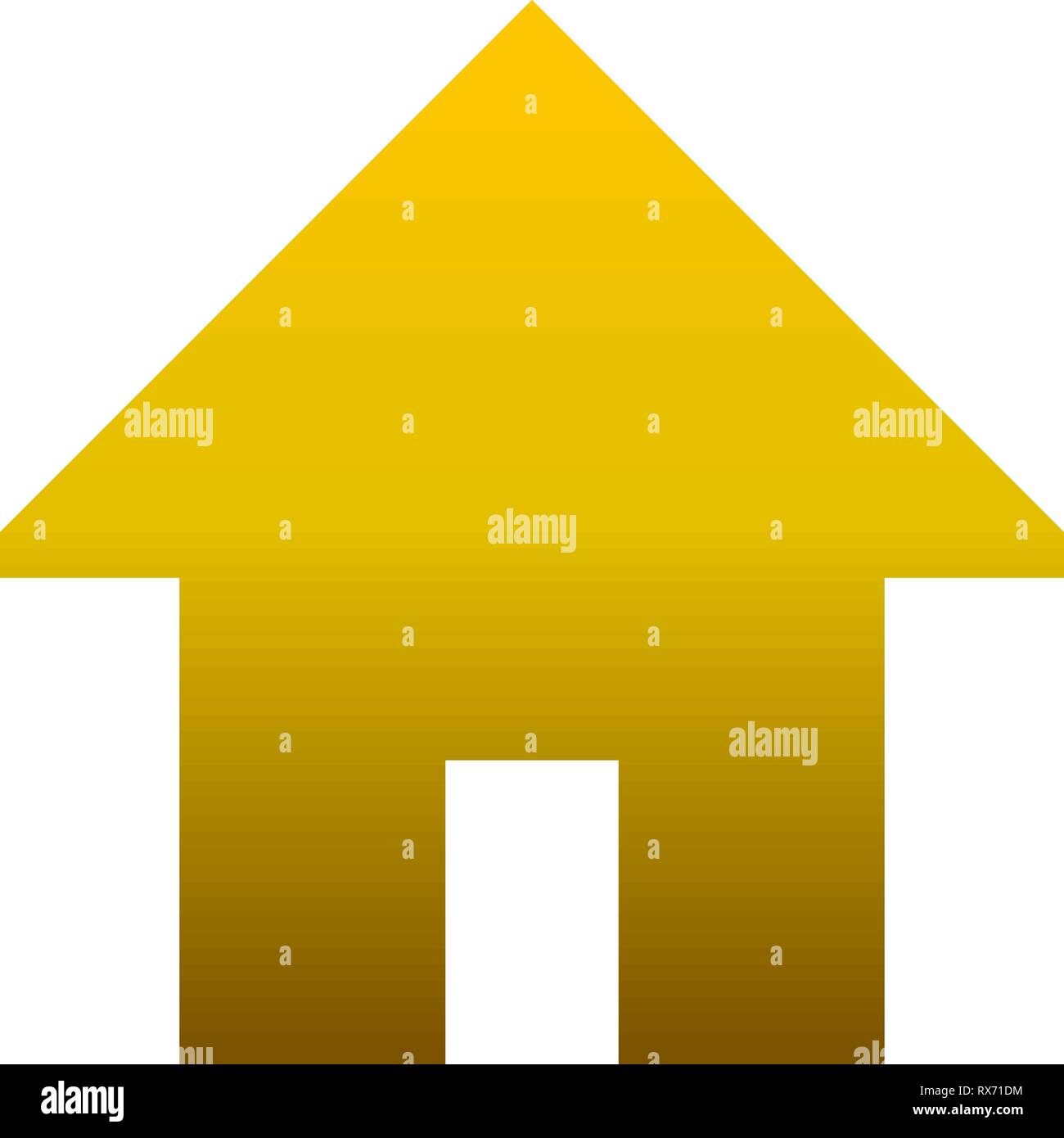 Home symbol icon - golden gradient, isolated - vector illustration ...