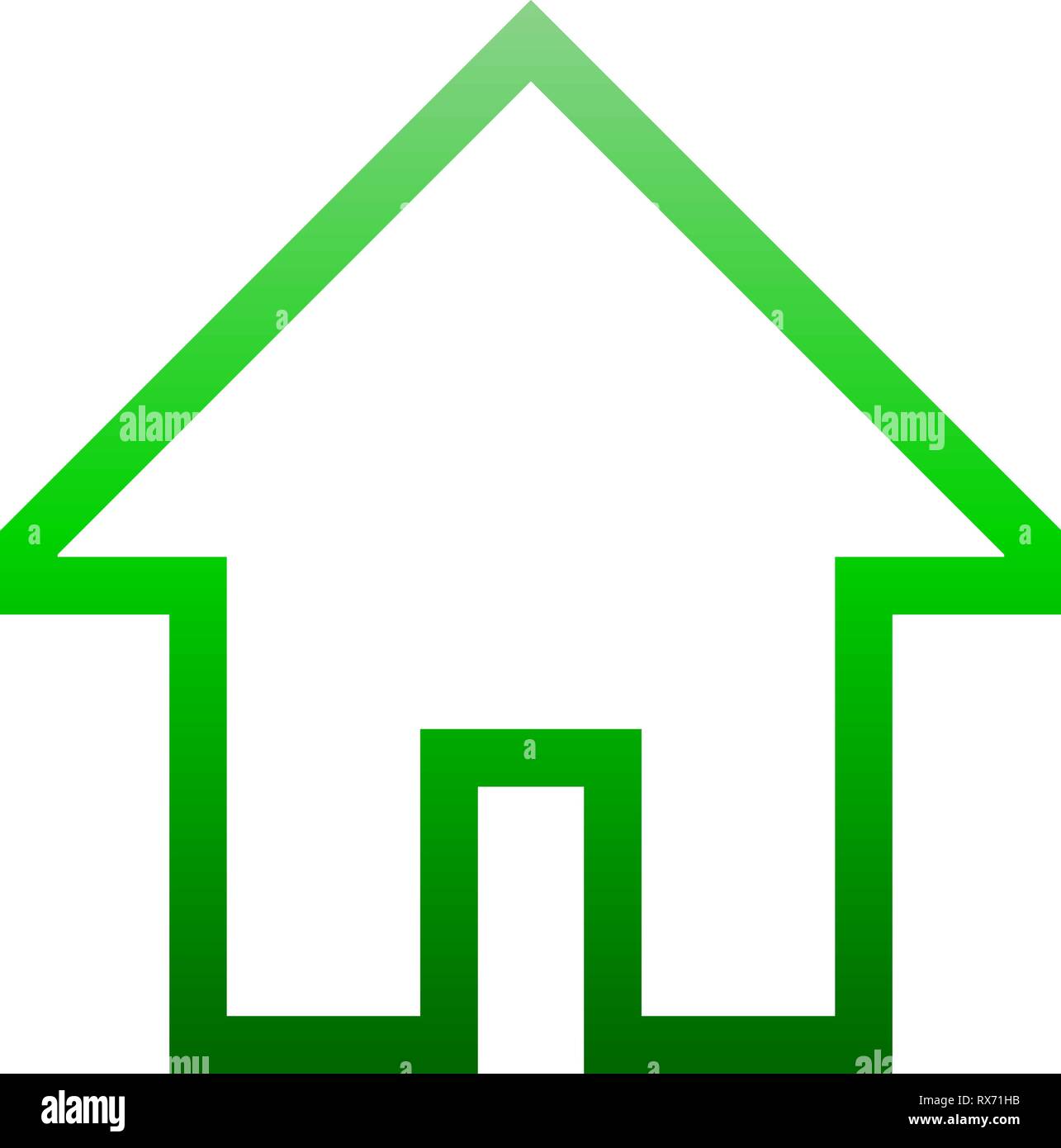 Home symbol icon - green gradient outline, isolated - vector ...