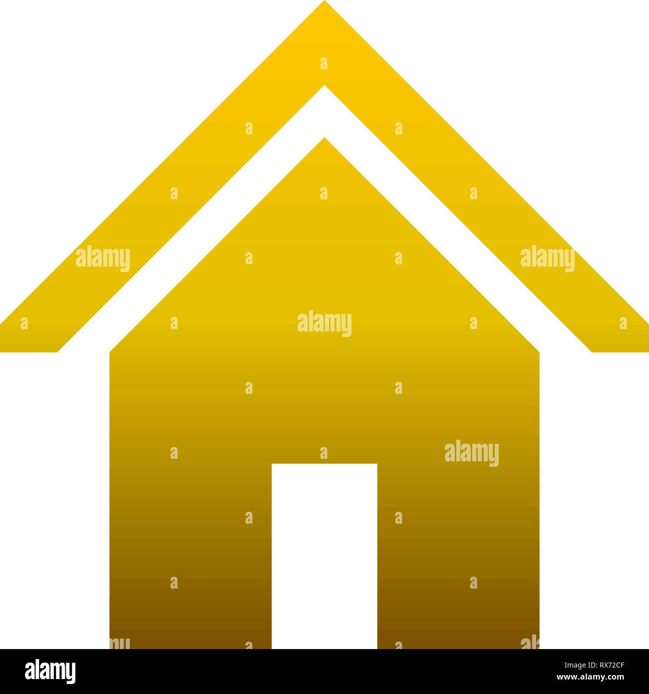 Home symbol icon - golden gradient, isolated - vector illustration ...