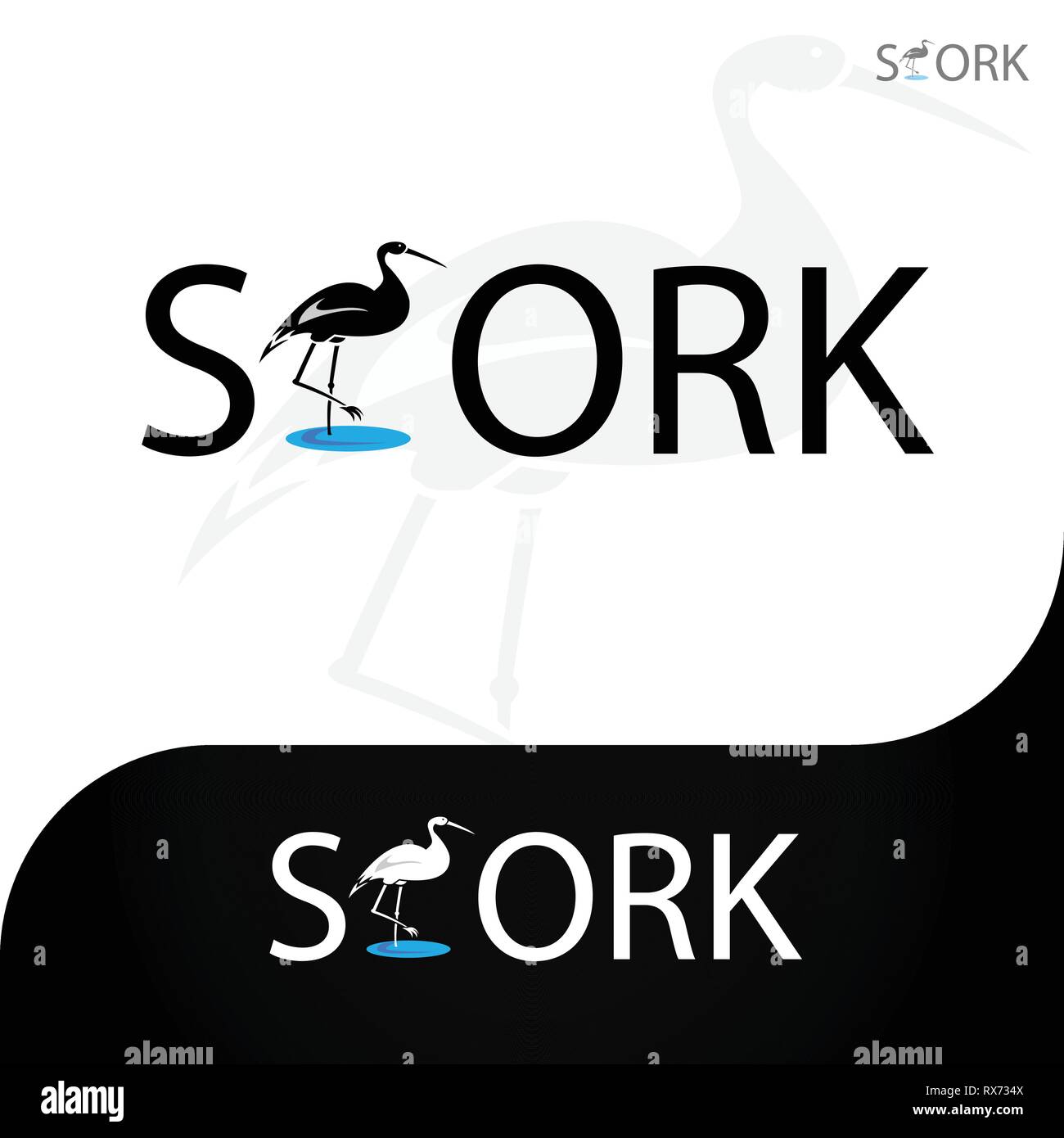This logo has a stork. This logo is good to use as a company logo and ...