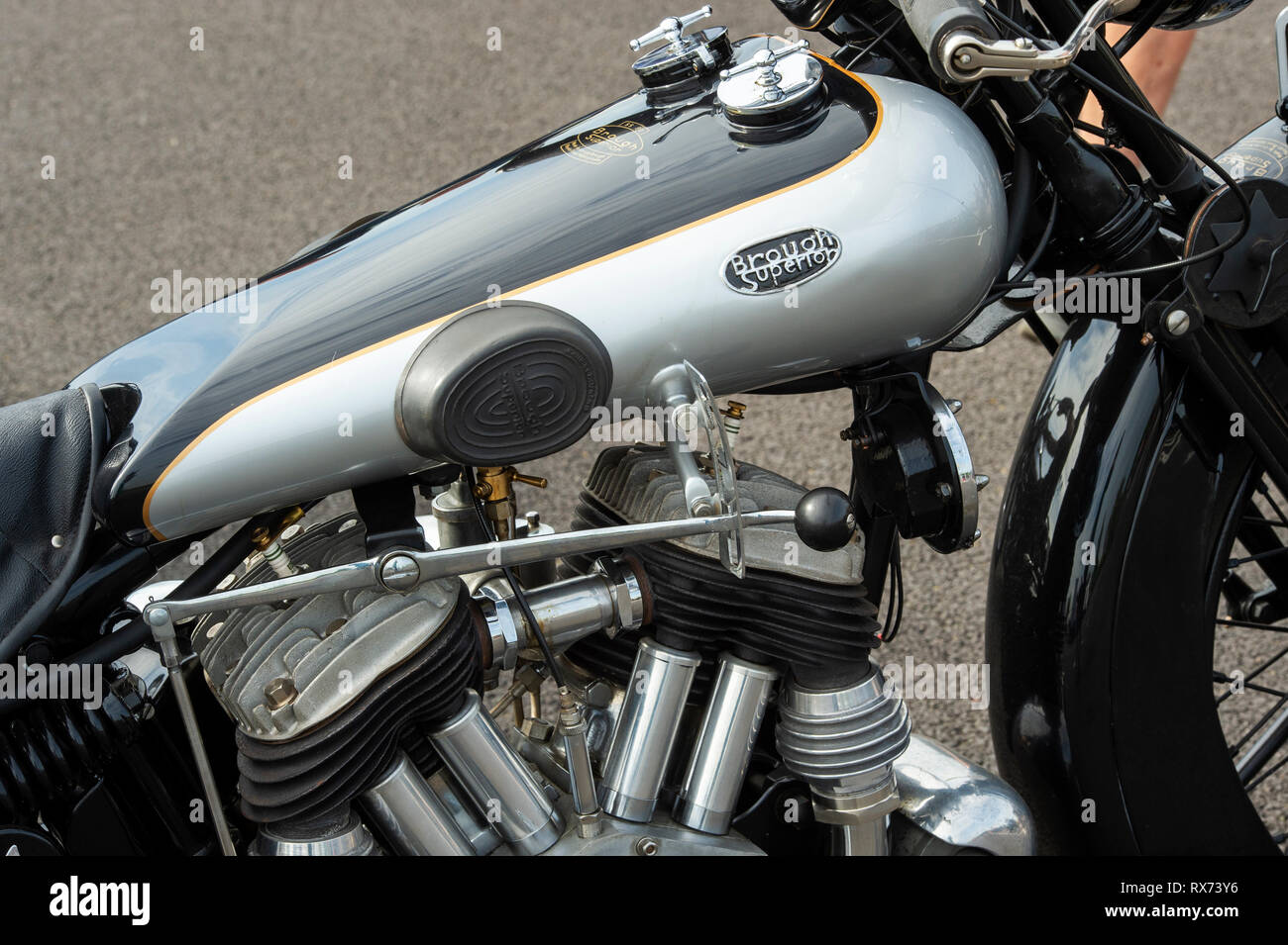 Brough Superior SS80 Motorcycle. Classic British Motorcycle Stock Photo ...