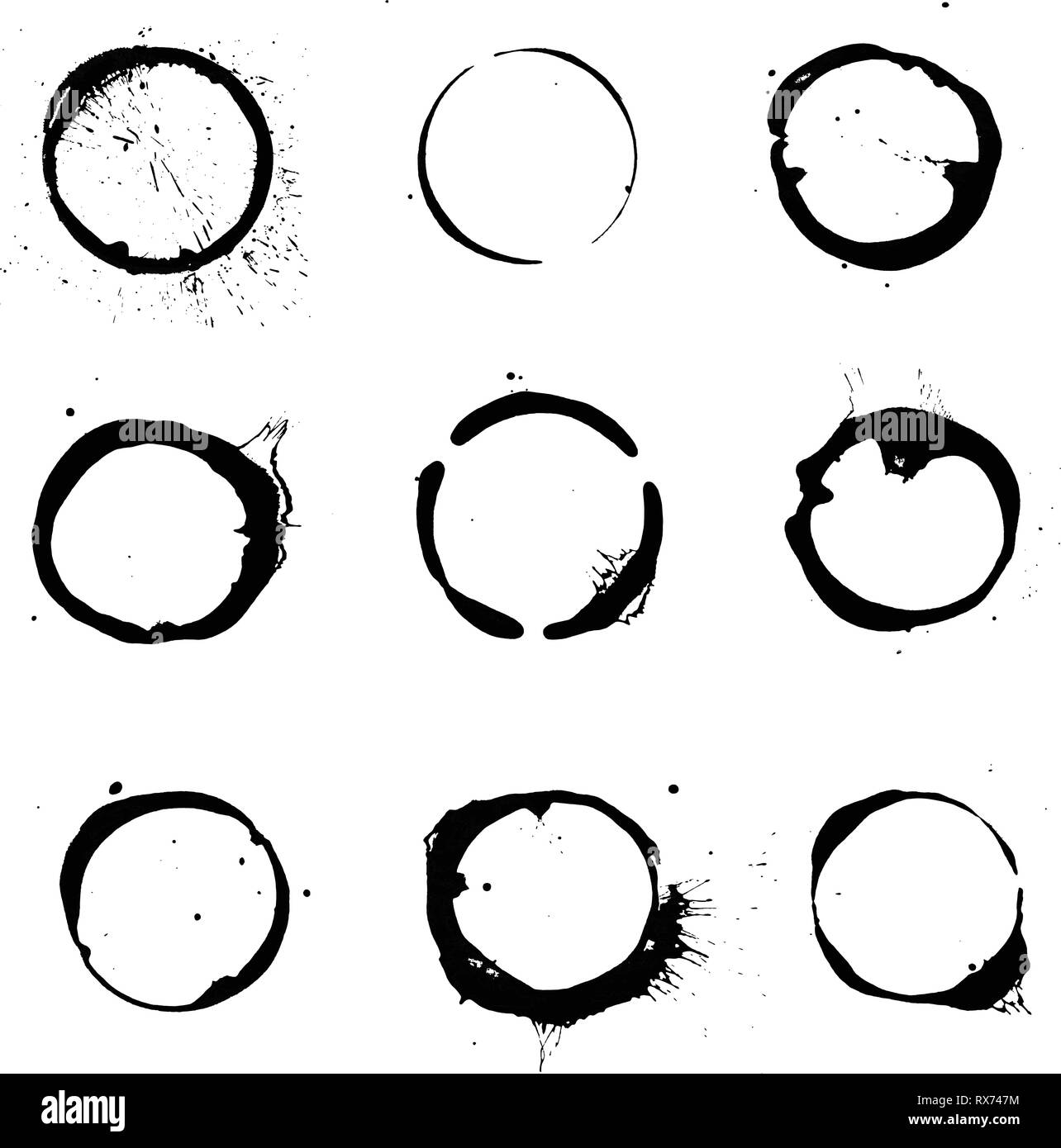 Vector Illustration of Coffee Cup Stains Stock Vector Image & Art - Alamy