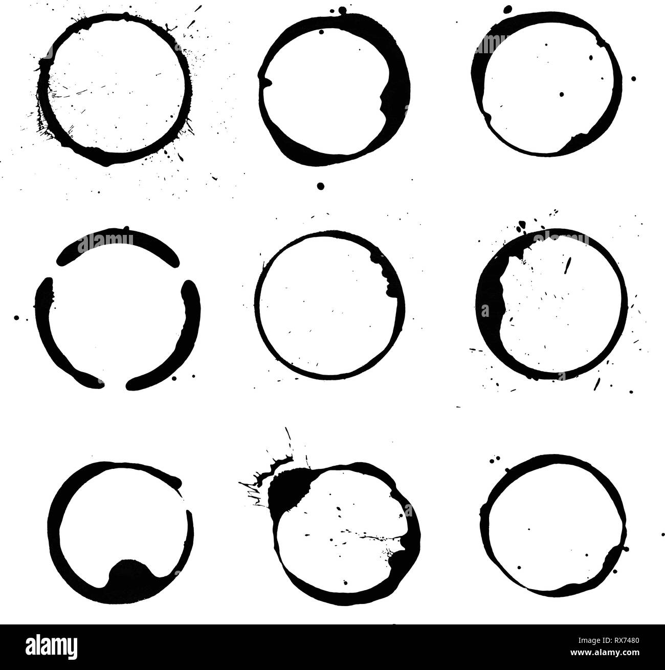 Vector Illustration of Coffee Cup Stains Stock Vector Image & Art - Alamy