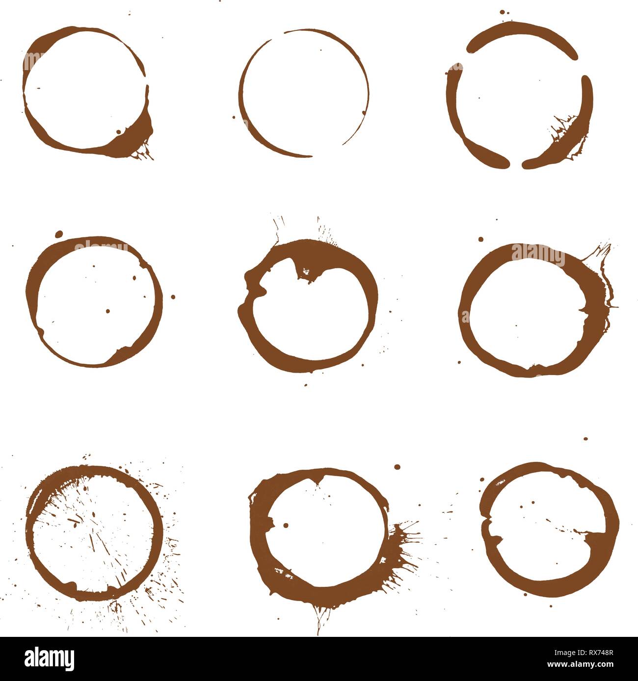 Vector Illustration of Coffee Cup Stains Stock Vector Image & Art - Alamy