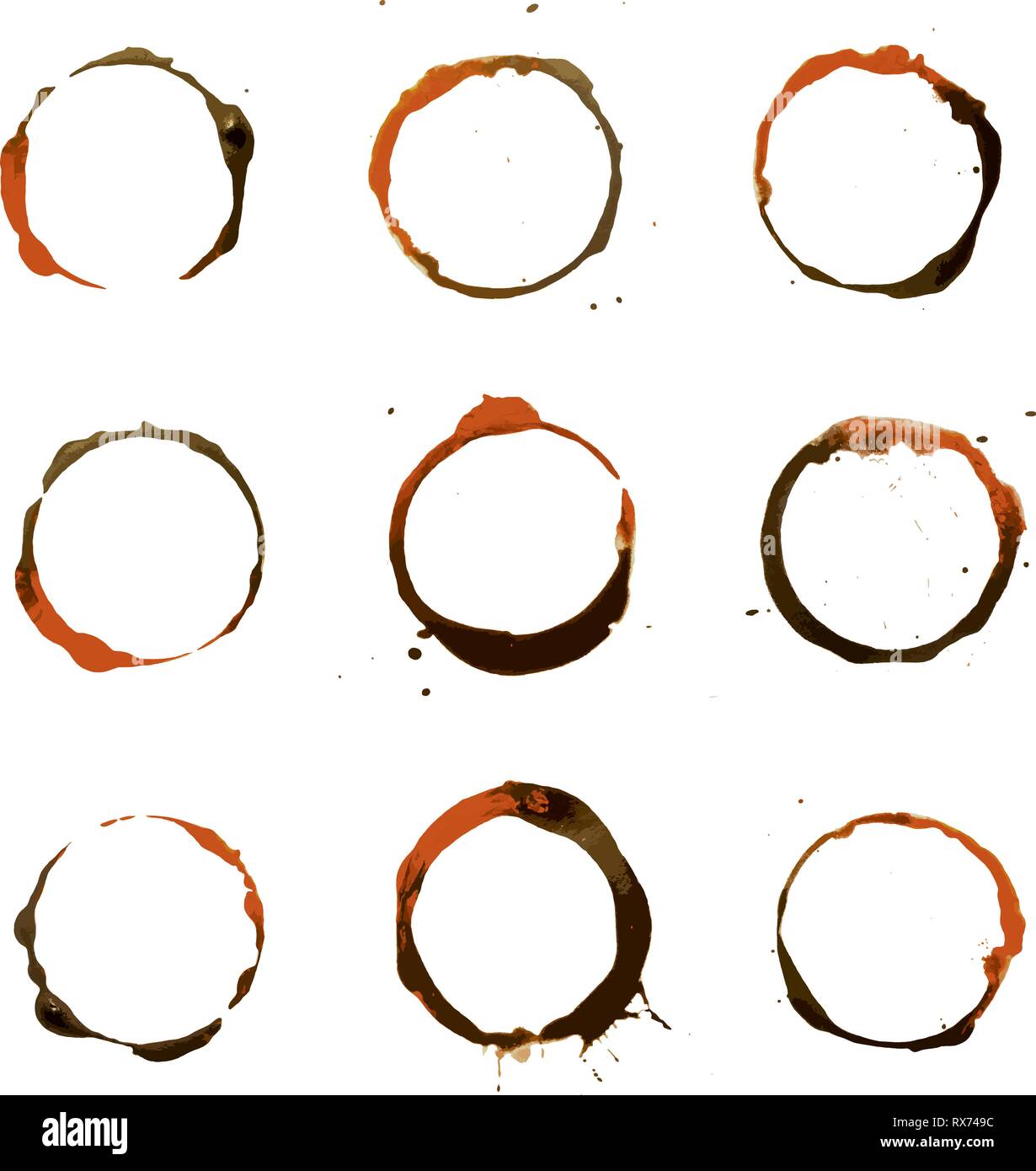 Vector Illustration of Coffee Cup Stains Stock Vector Image & Art - Alamy