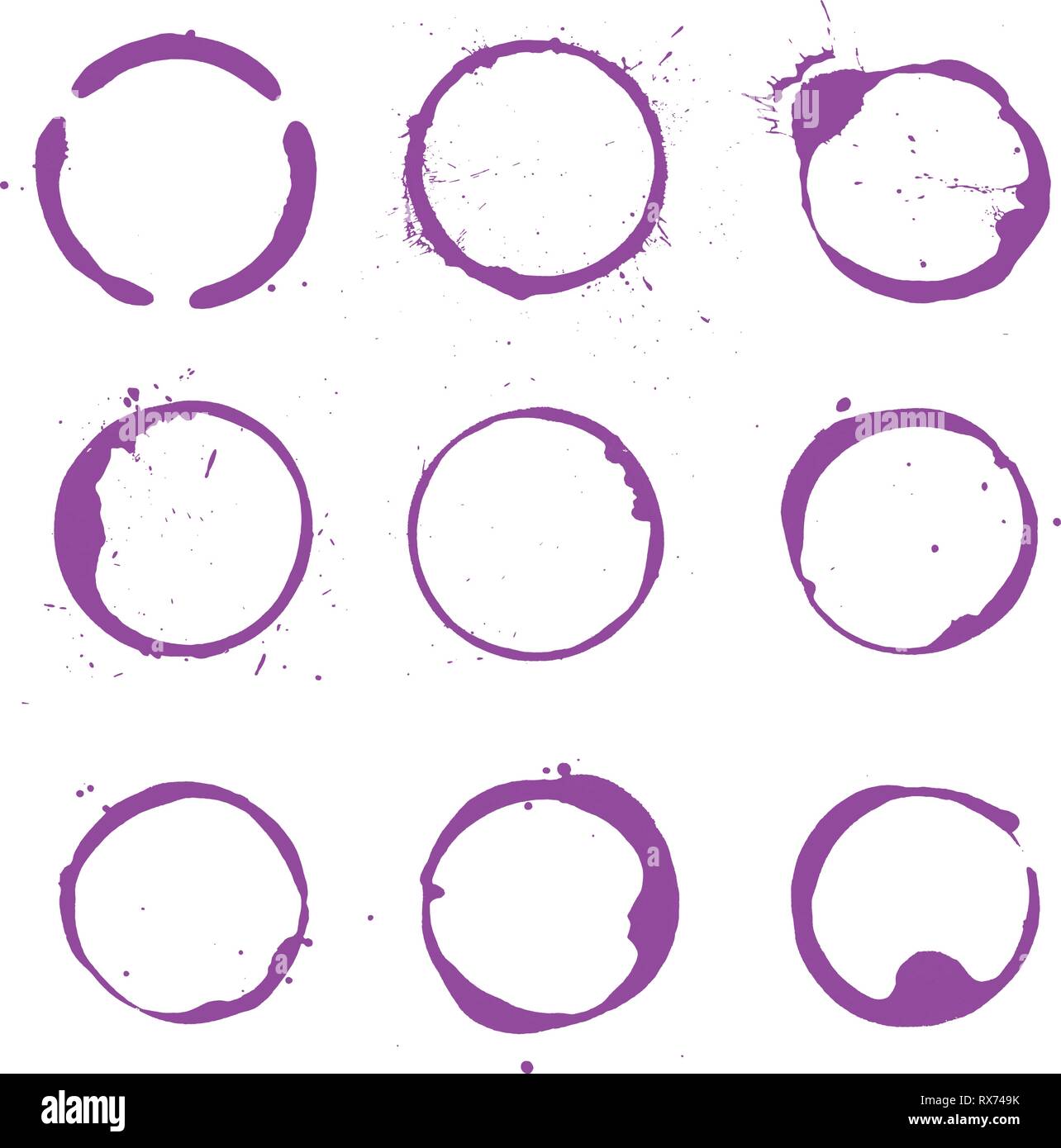 Vector Illustration of Coffee Cup Stains Stock Vector Image & Art - Alamy