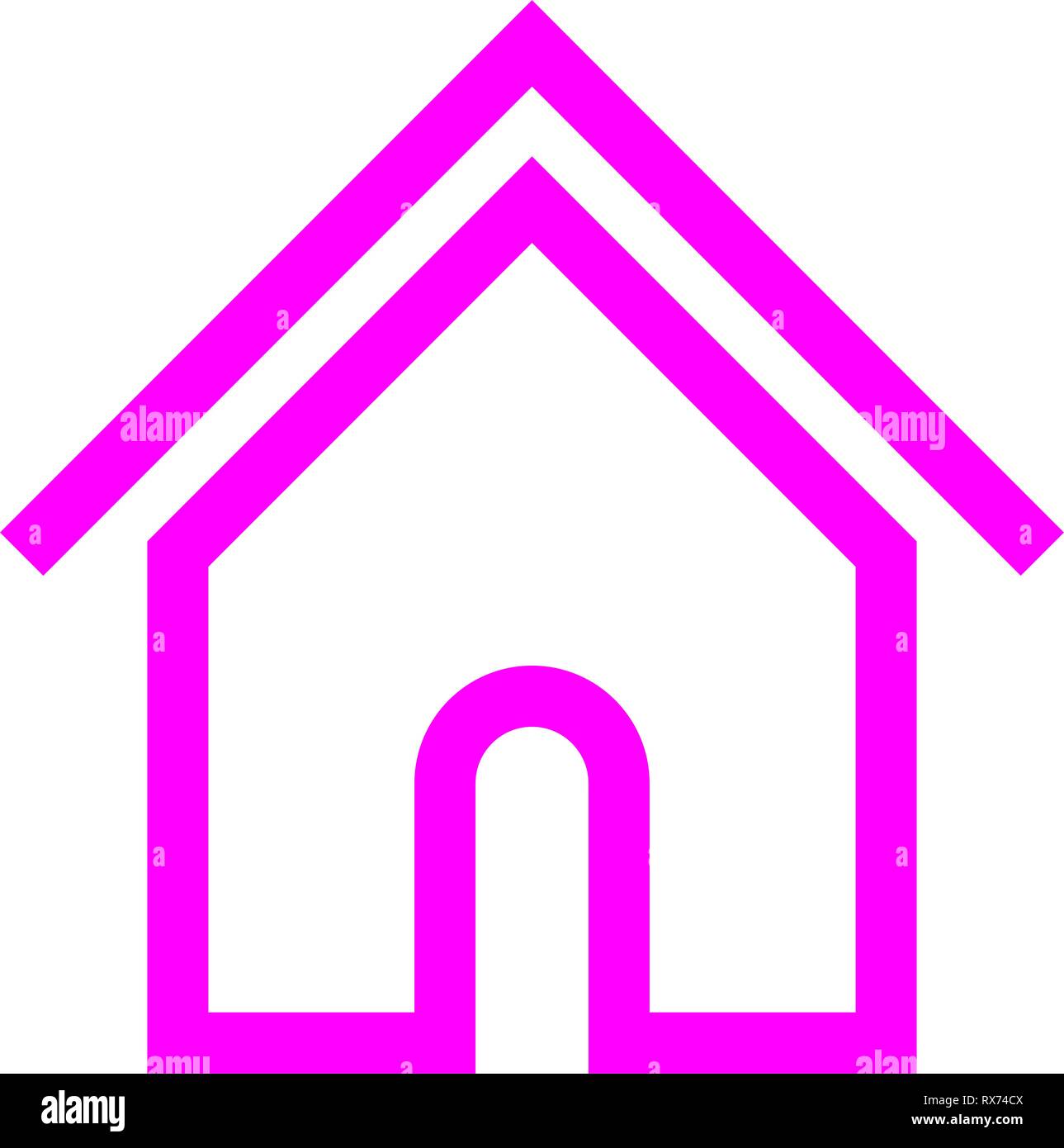Home symbol icon - purple simple outline, isolated - vector ...