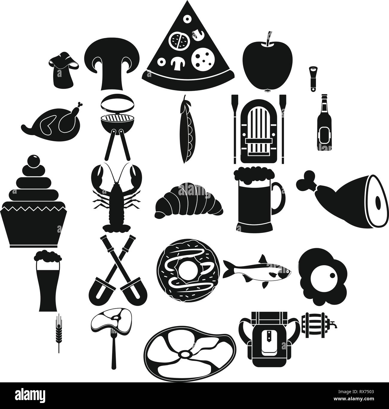 Ready meat icons set, simple style Stock Vector Image & Art - Alamy