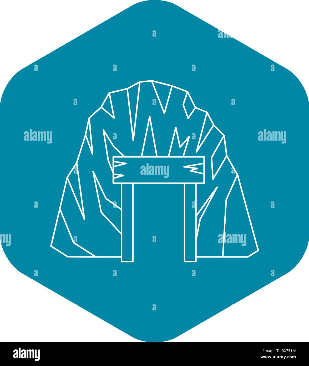 Mine in mountain icon, outline style Stock Vector Image & Art - Alamy