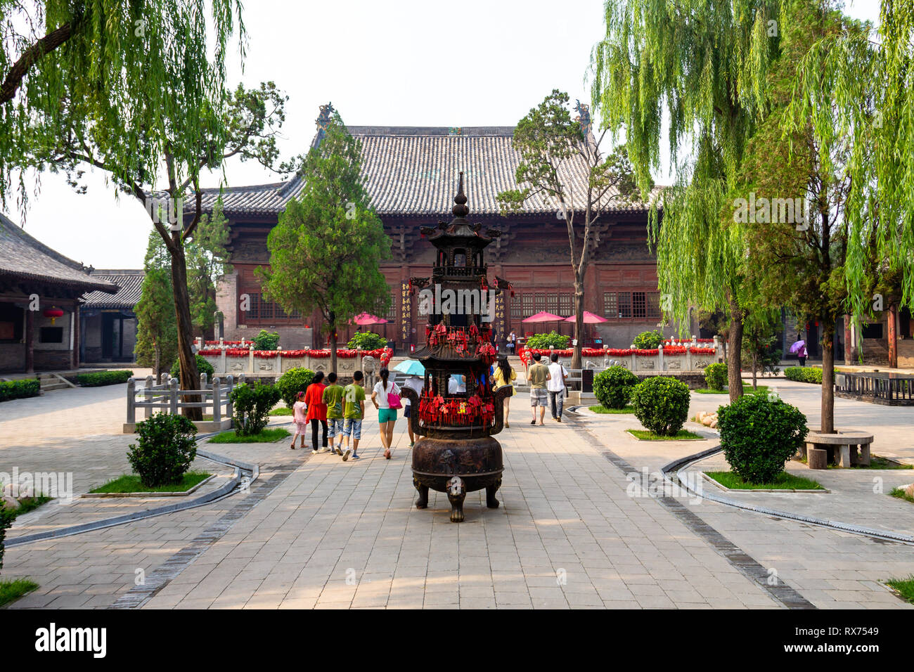 Aug 2013 - Pingyao, Shanxi, China - Tourists in the courtyard of ...