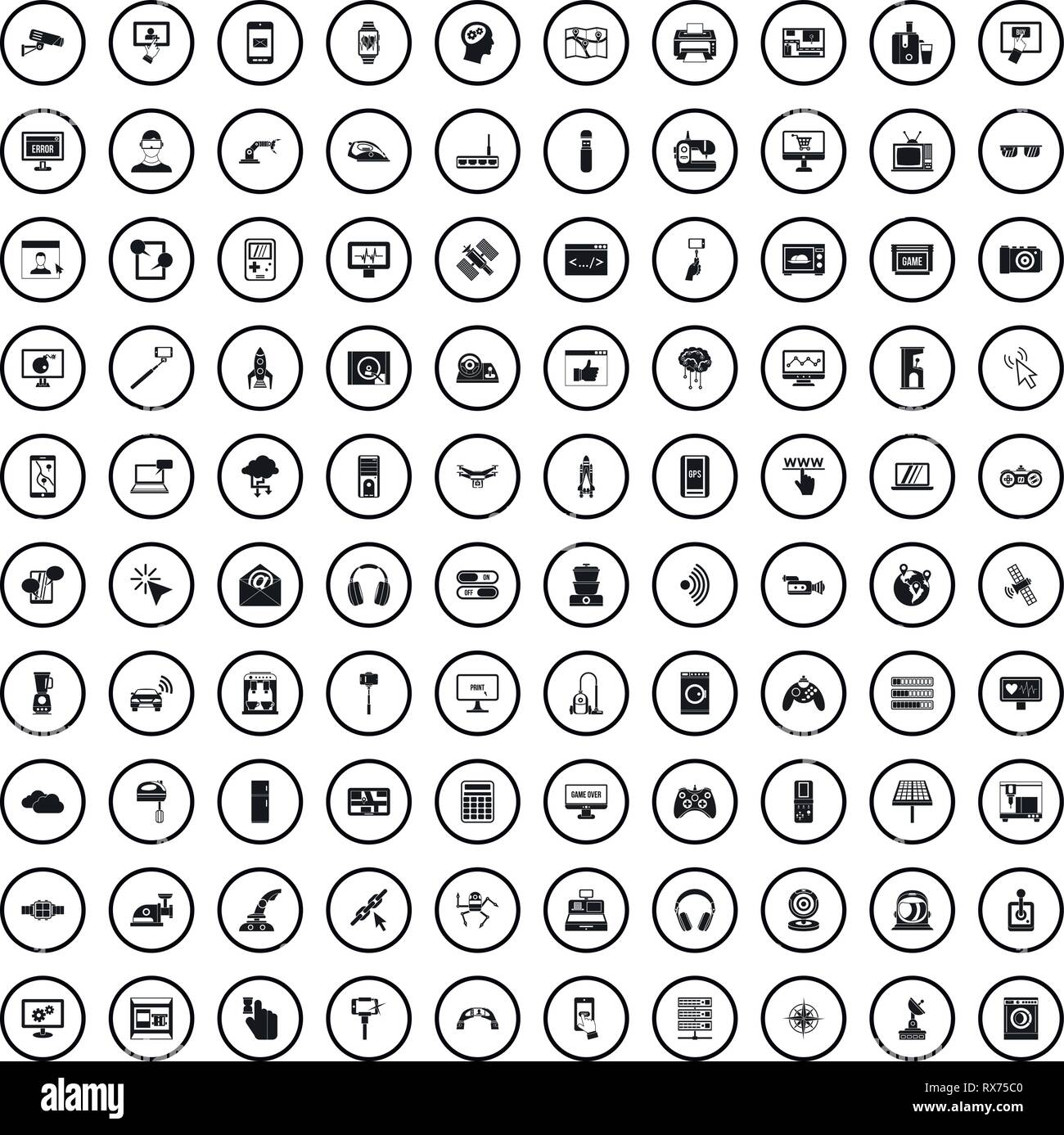 100 software icons set in simple style Stock Vector Image & Art - Alamy