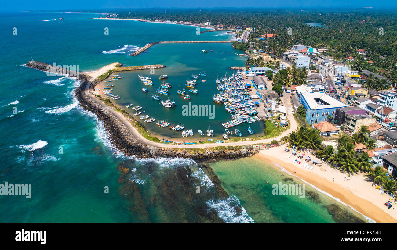 Aerial. Hikkaduwa beach. Sri Lanka Stock Photo - Alamy