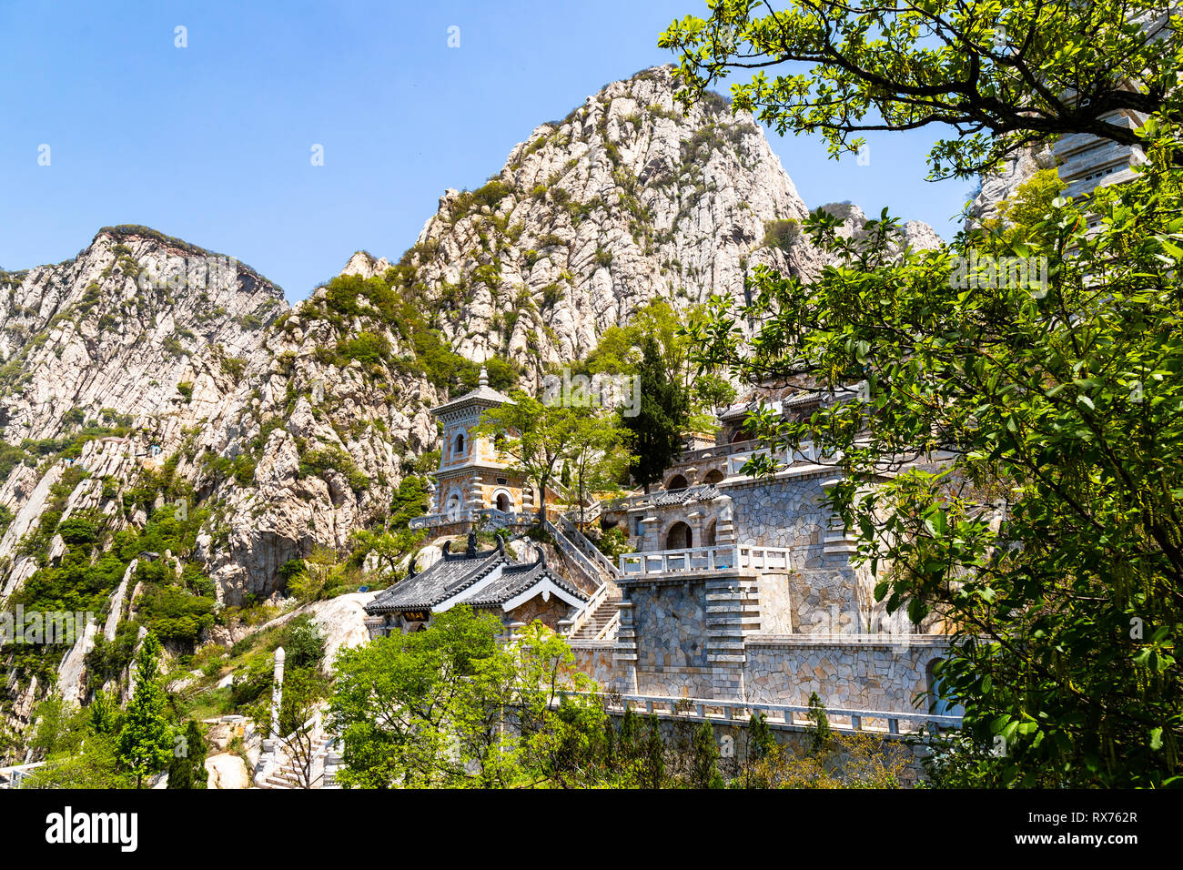 July 2017 - Denfeng, Henan, China - Sanhuang Basilica on the top of ...