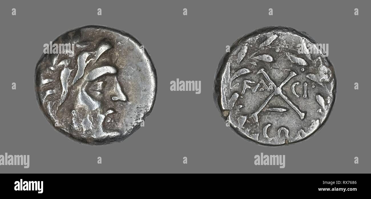 Hemidrachm (Coin) Depicting the God Zeus Amarios. Greek. Date: 191 BC ...