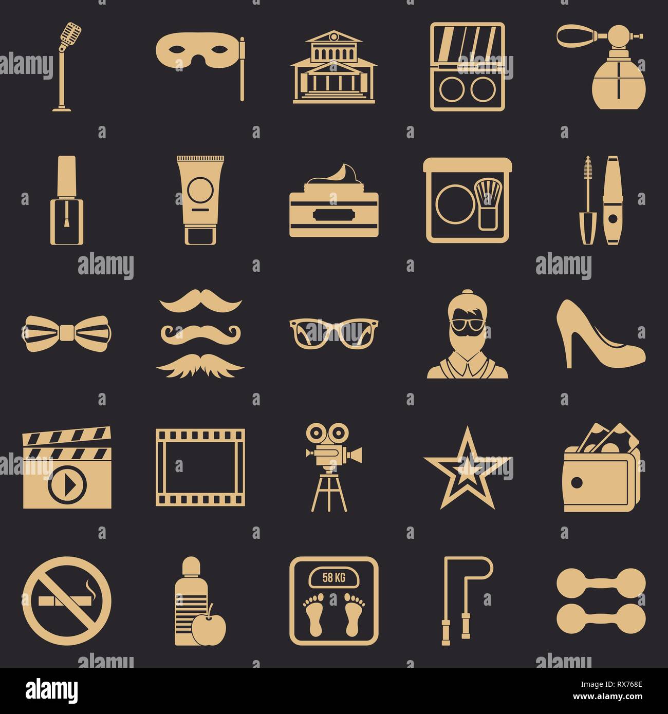 Social events icons set, simple style Stock Vector Image & Art - Alamy