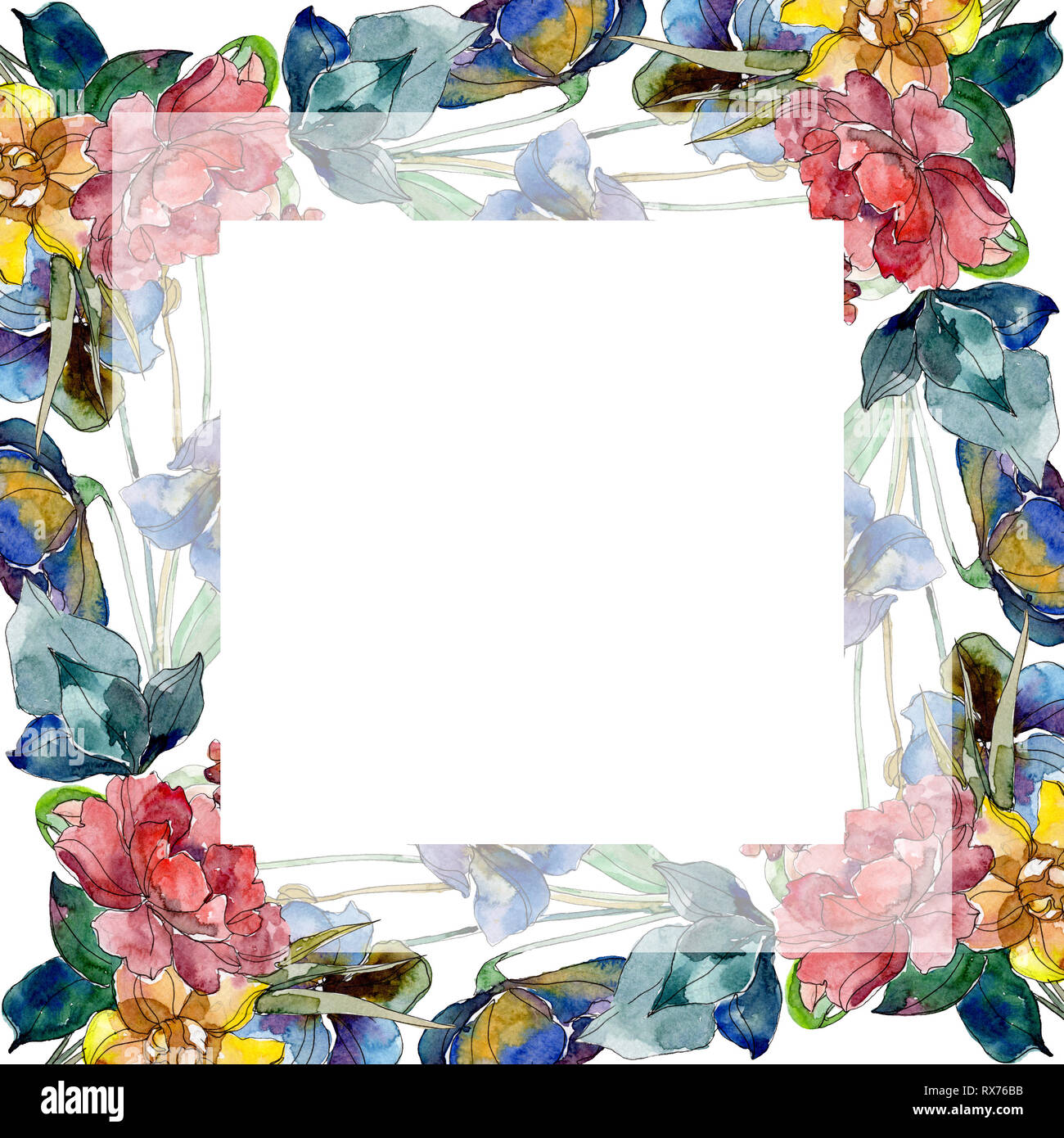 Wildflower bouquet floral botanical flowers. Watercolor background ...