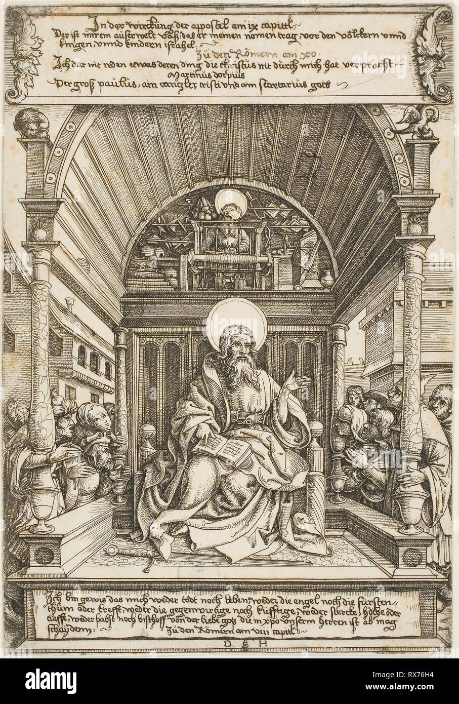 Saint Paul Enthroned Under a Baldachin. Daniel Hopfer, I; German, 1470 ...