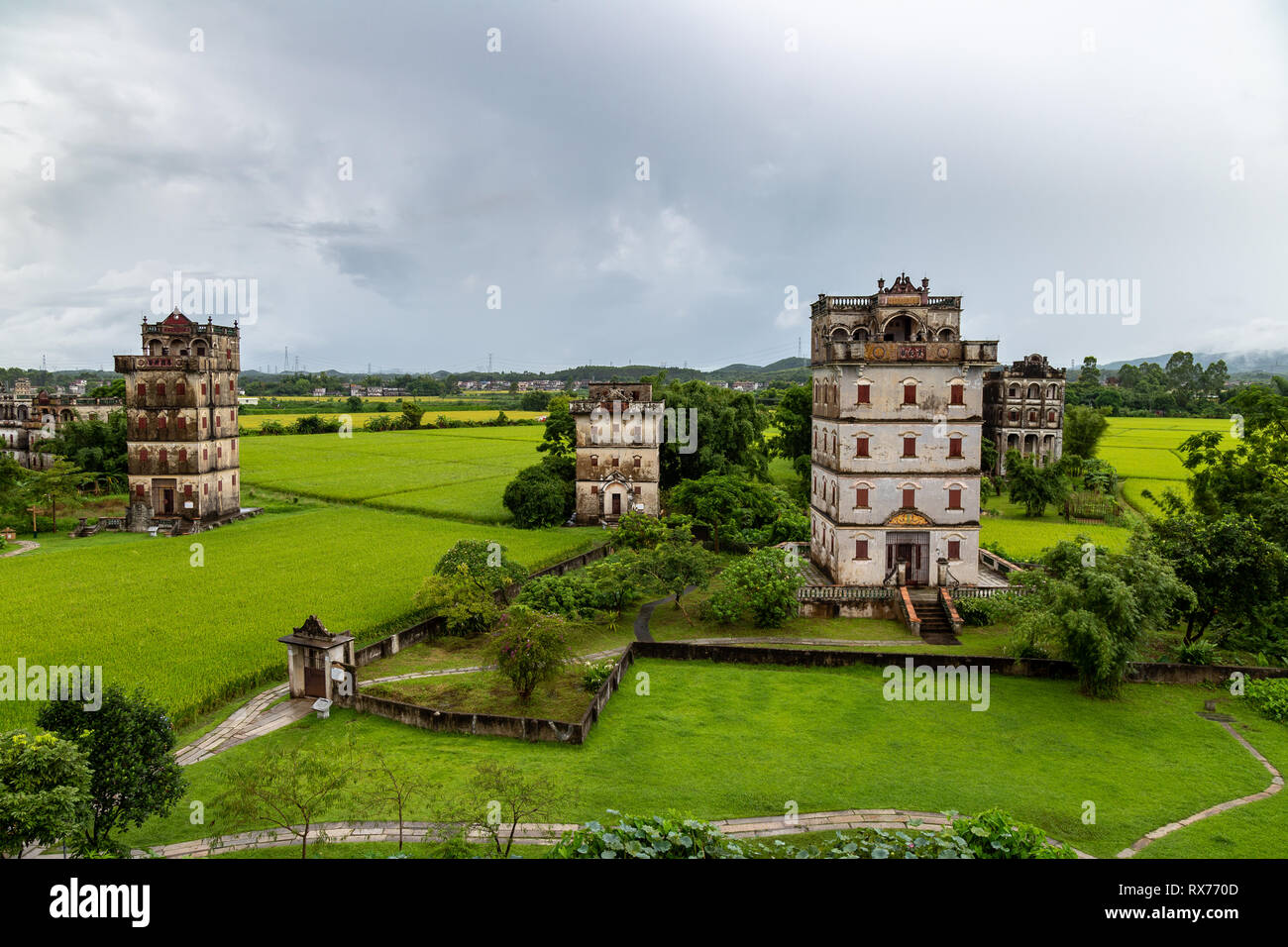 July 2017, Kaiping, China. Kaiping Diaolou in Zili Village, near ...