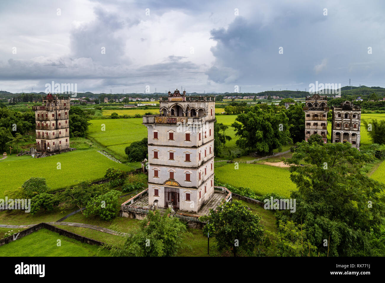 July 2017, Kaiping, China. Kaiping Diaolou in Zili Village, near ...