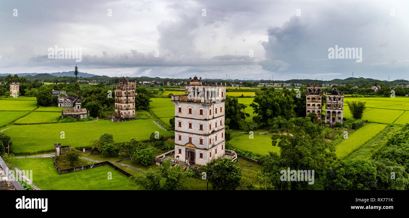 July 2017, Kaiping, China. Kaiping Diaolou in Zili Village, near ...
