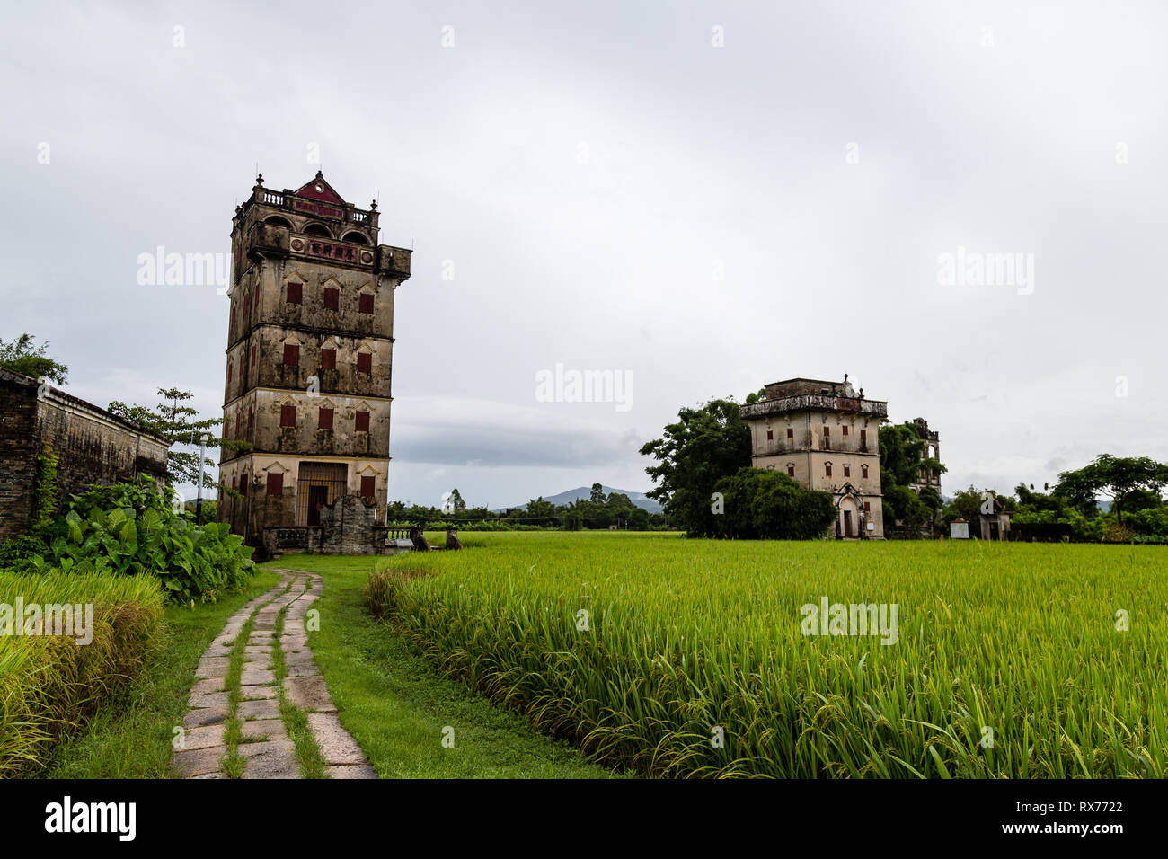 July 2017, Kaiping, China. Kaiping Diaolou in Zili Village, near ...