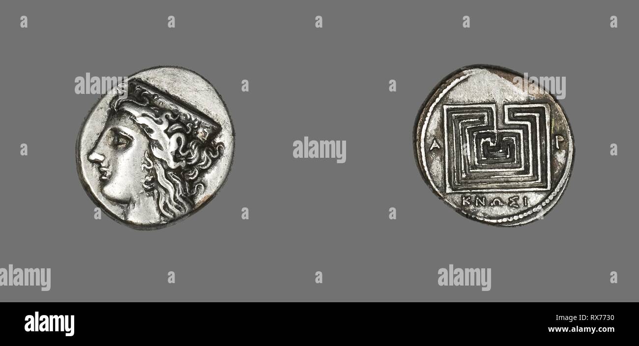 Drachm (Coin) Depicting the Goddess Hera. Greek; minted in Knossos ...