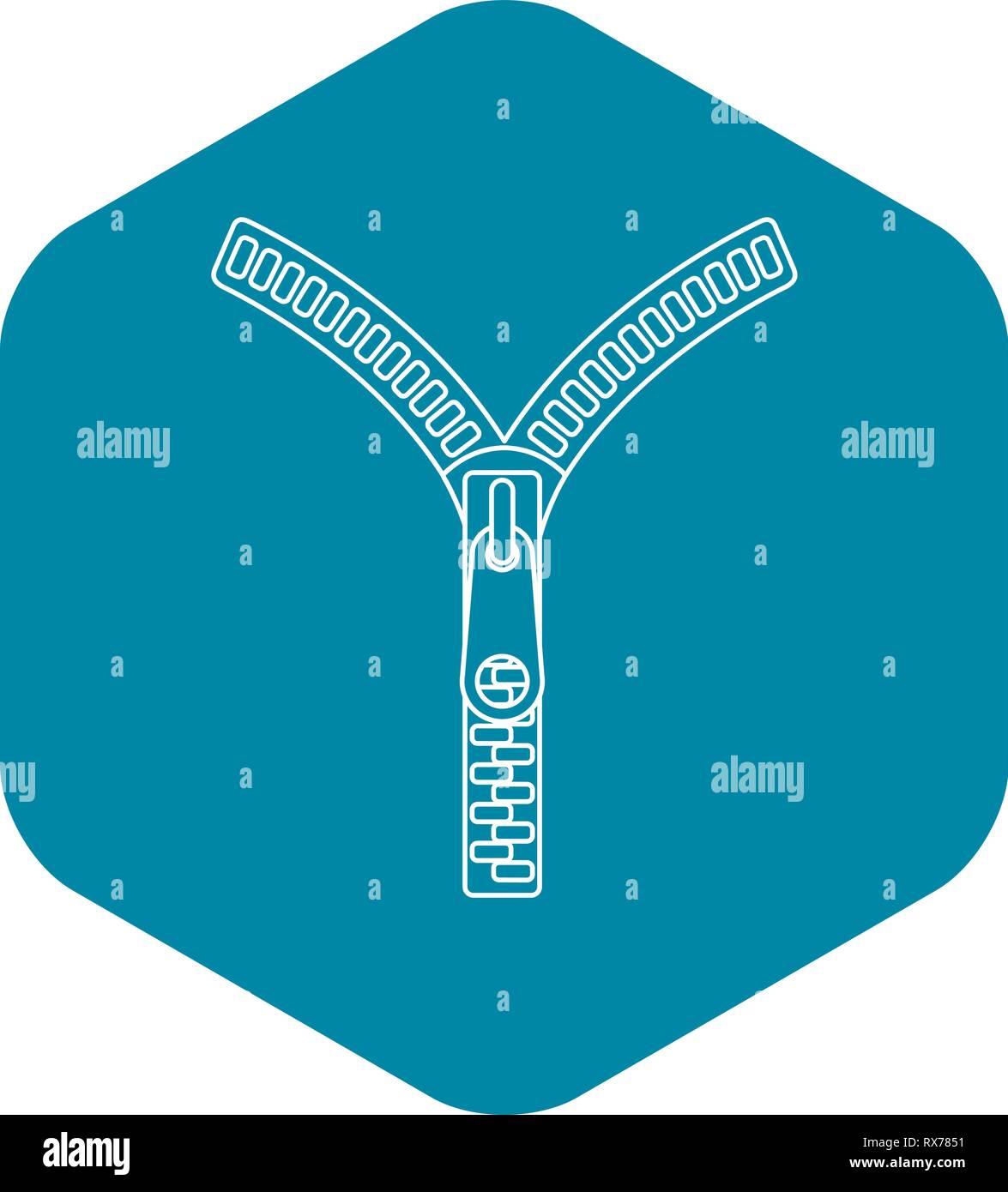Zipper with lock icon, outline style Stock Vector Image & Art - Alamy