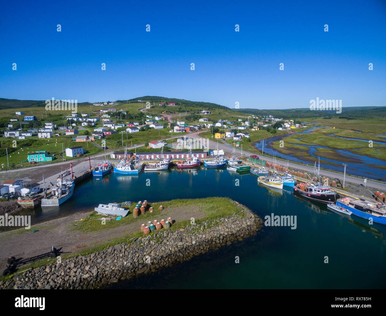 Harbour and fishing boats, Branch, Newfoundland, Canada Stock Photo - Alamy