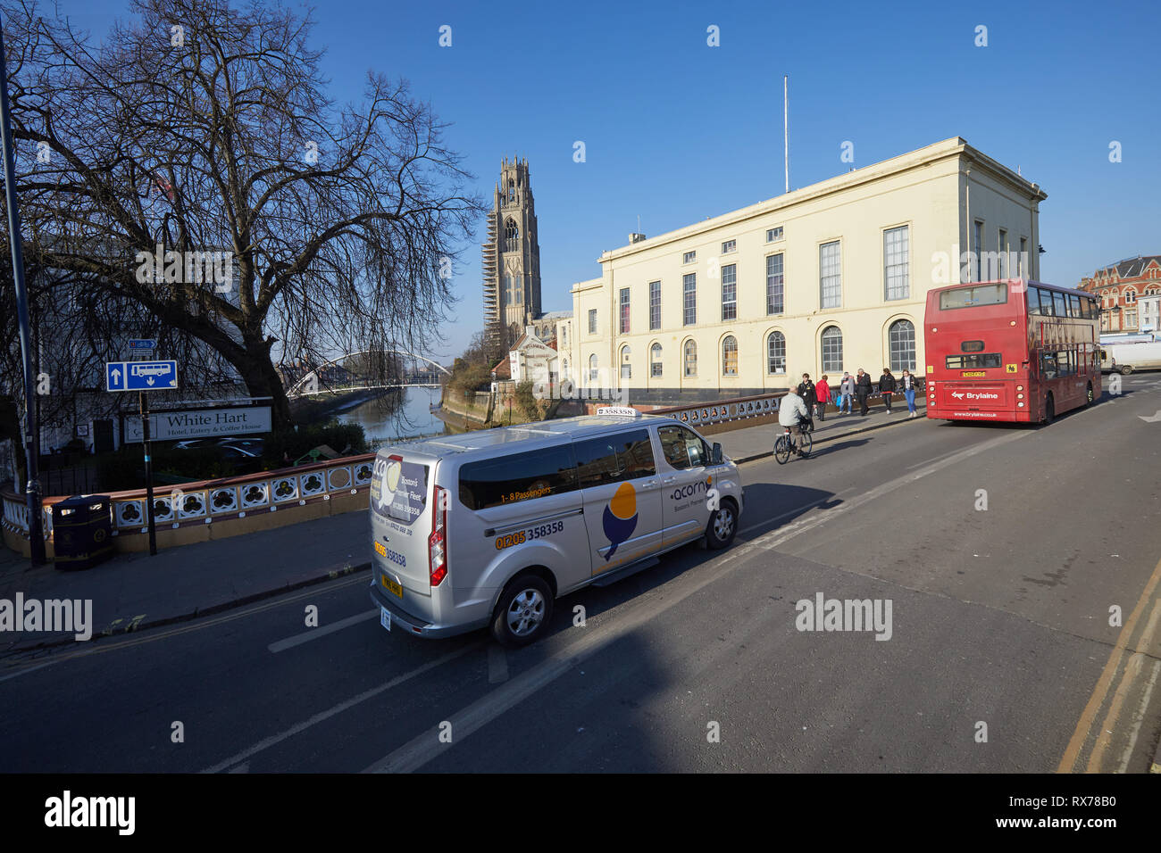 Bridge over the River Witham showing Boston Stump, Boston Lincolnshire ...