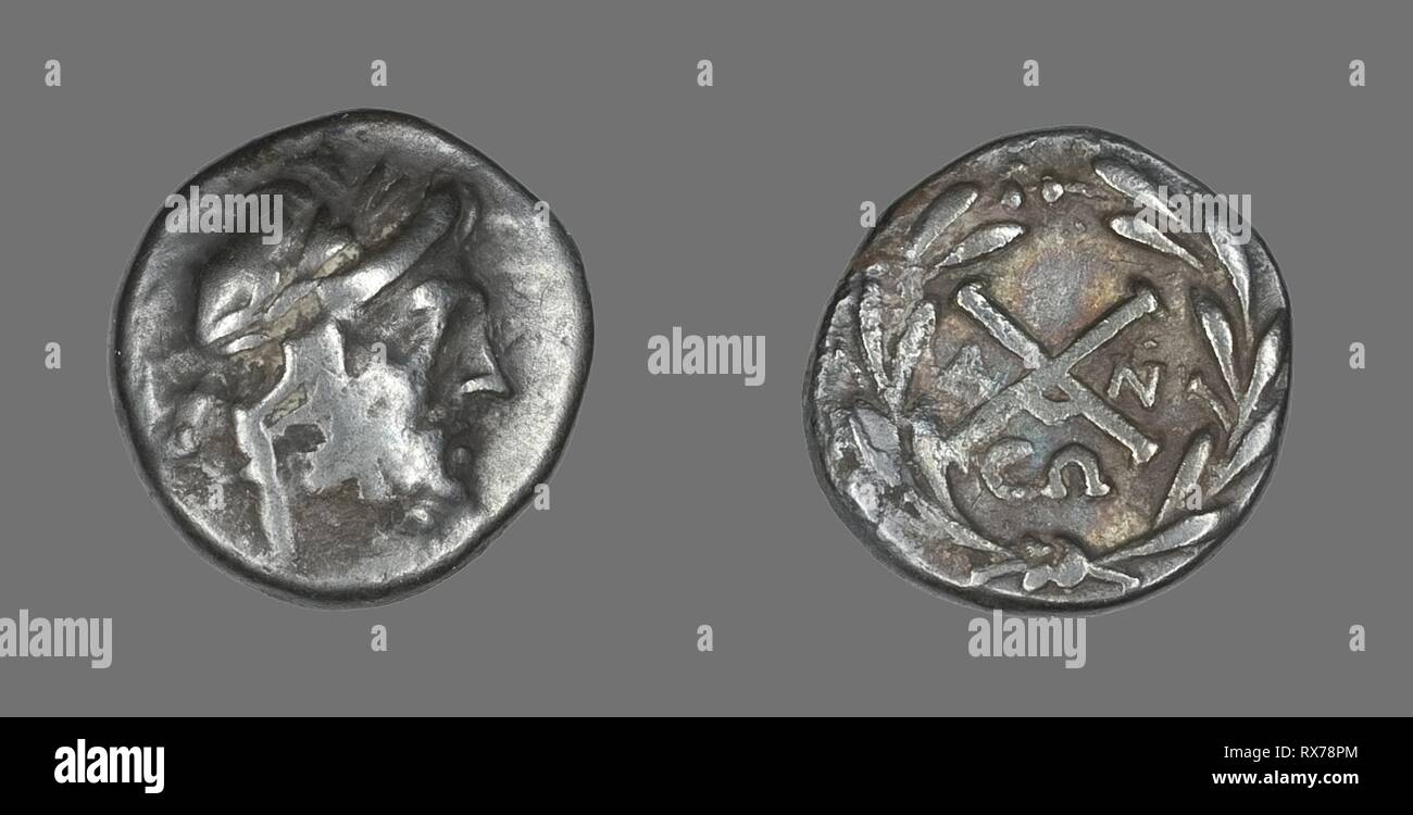 Hemidrachm (Coin) Depicting the God Zeus Amarios. Greek. Date: 222 BC ...