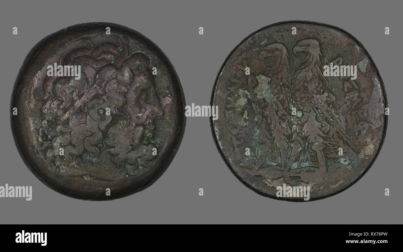 Coin Depicting the God Zeus. Greek, minted in Egypt. Date: 261 BC-247 ...