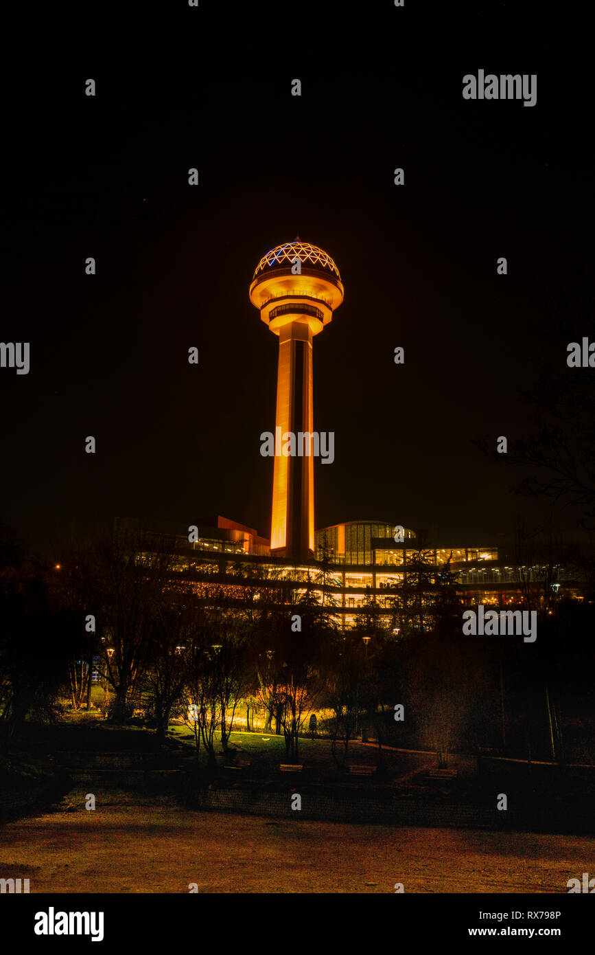 Ankara/Turkey-March 02 2019- Atakule tower with Atakule shopping mall ...