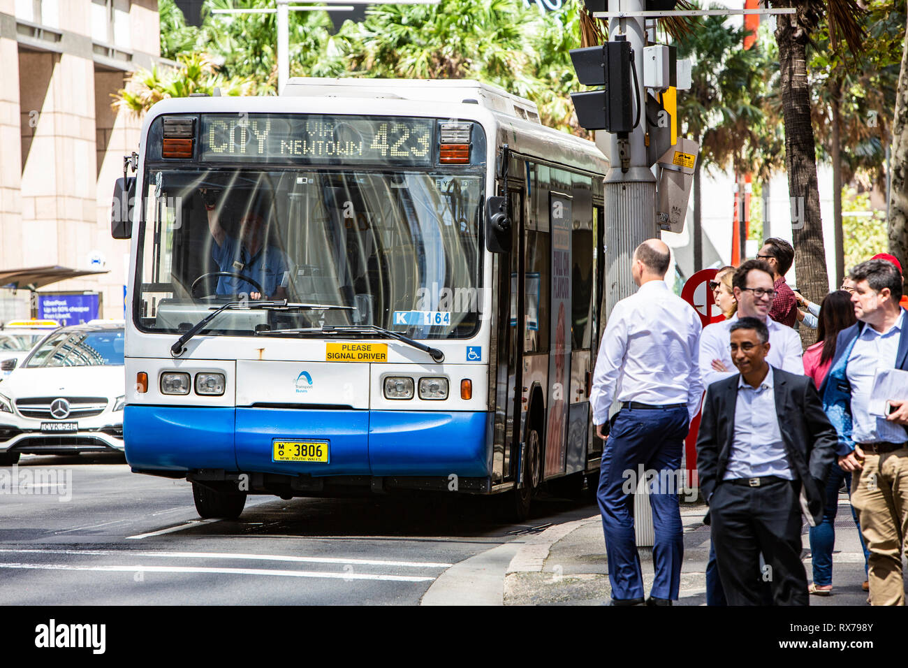 Sydney bus travelling through Sydney city centre,New South Wales ...
