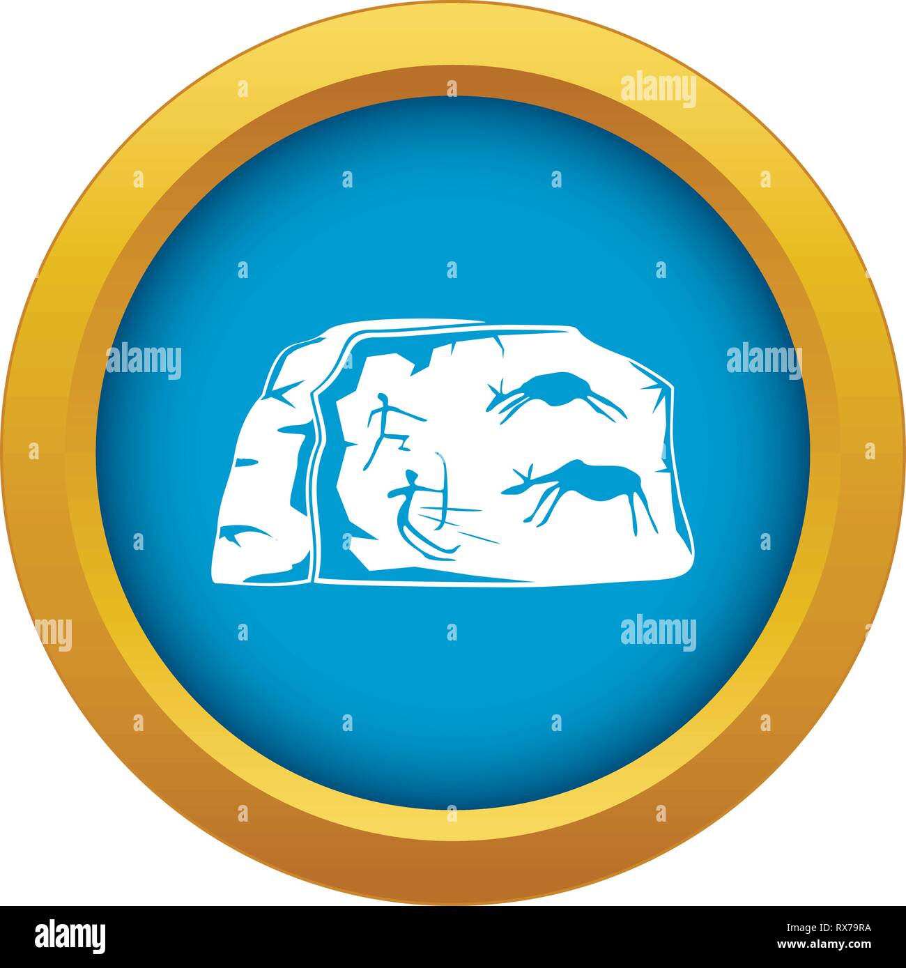 Cave painting icon blue vector isolated Stock Vector Image & Art - Alamy