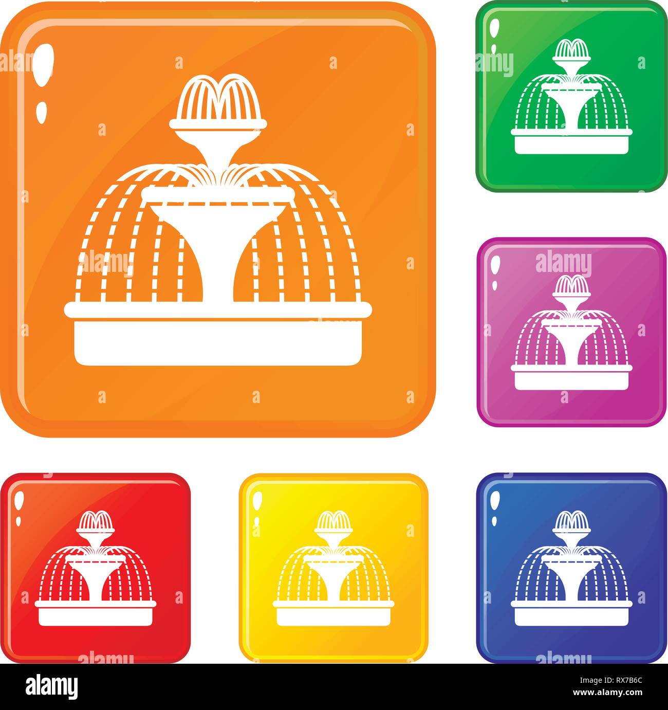 Fountain icons set vector color Stock Vector Image & Art - Alamy