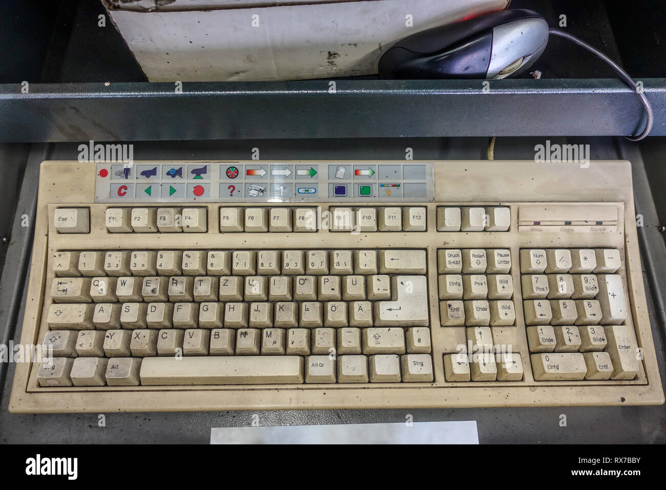a very dirty computer keyboard Stock Photo - Alamy