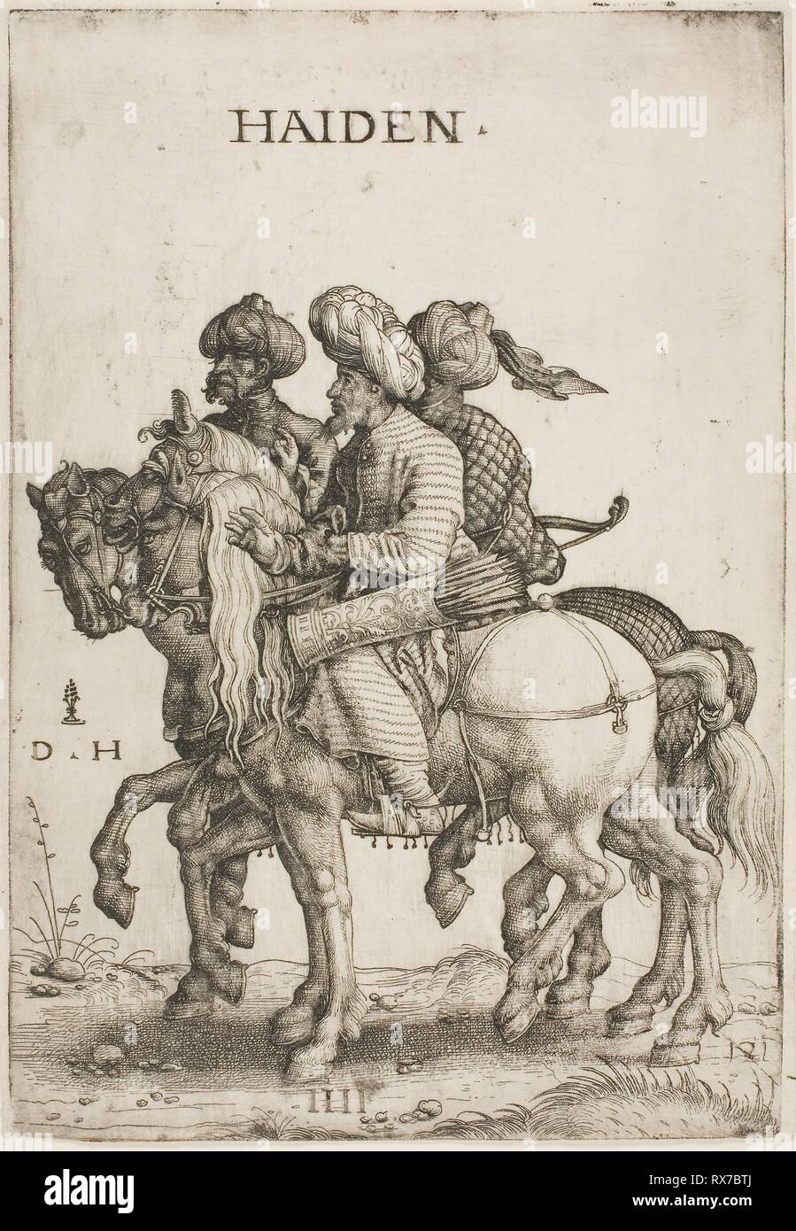 Three Turkish Soldiers (Cavalrymen). Hopfer, Daniel I; German, 1470 ...