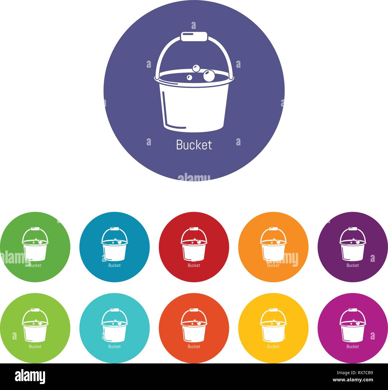 Bucket icons set vector color Stock Vector Image & Art - Alamy