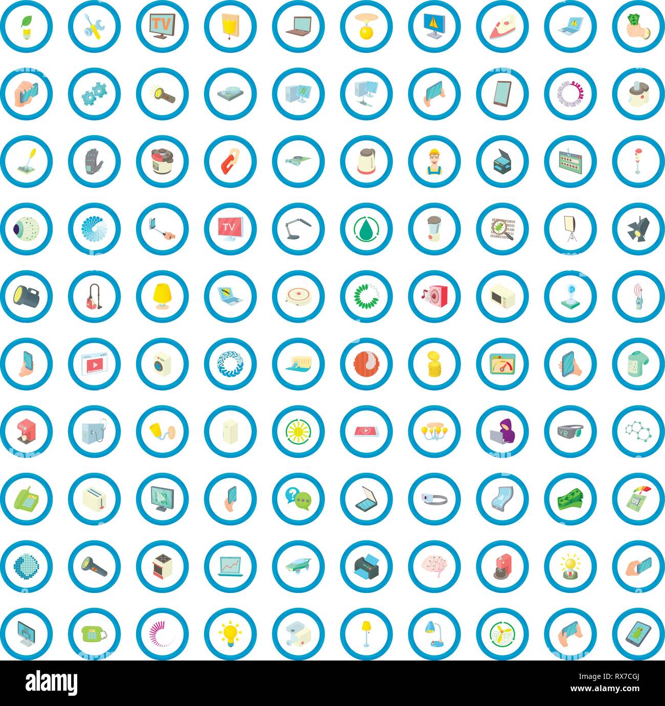 100 electricity icons set, cartoon style Stock Vector Image & Art - Alamy