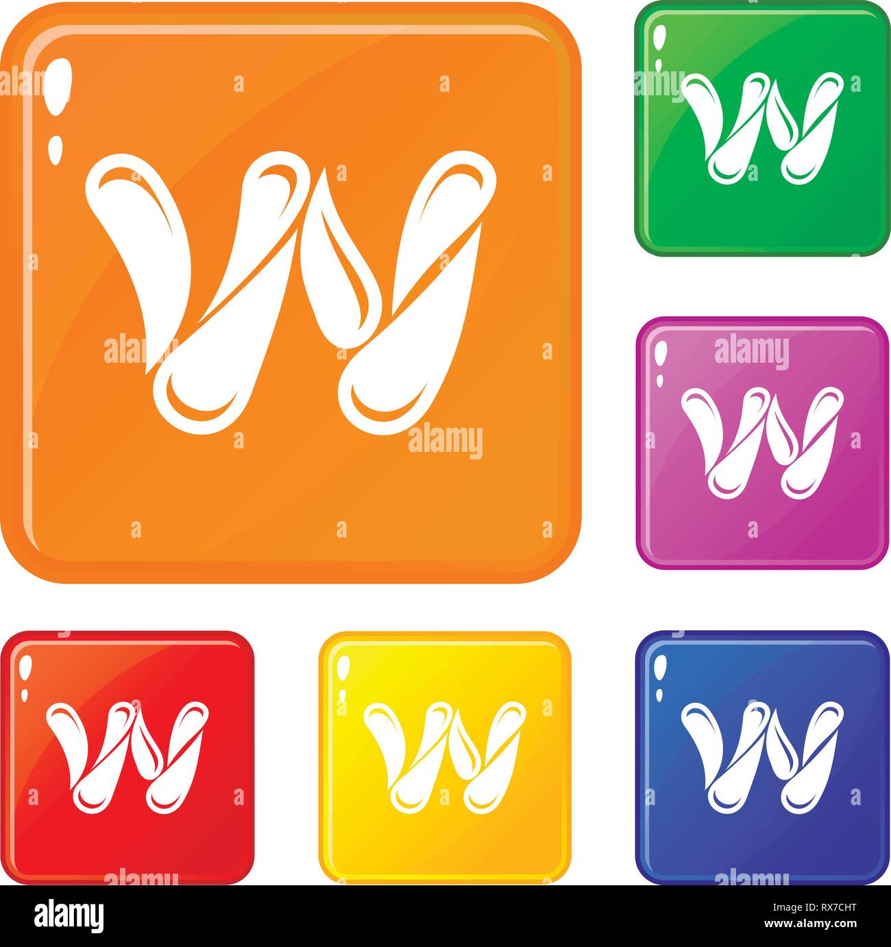 Aqua icons set vector color Stock Vector Image & Art - Alamy